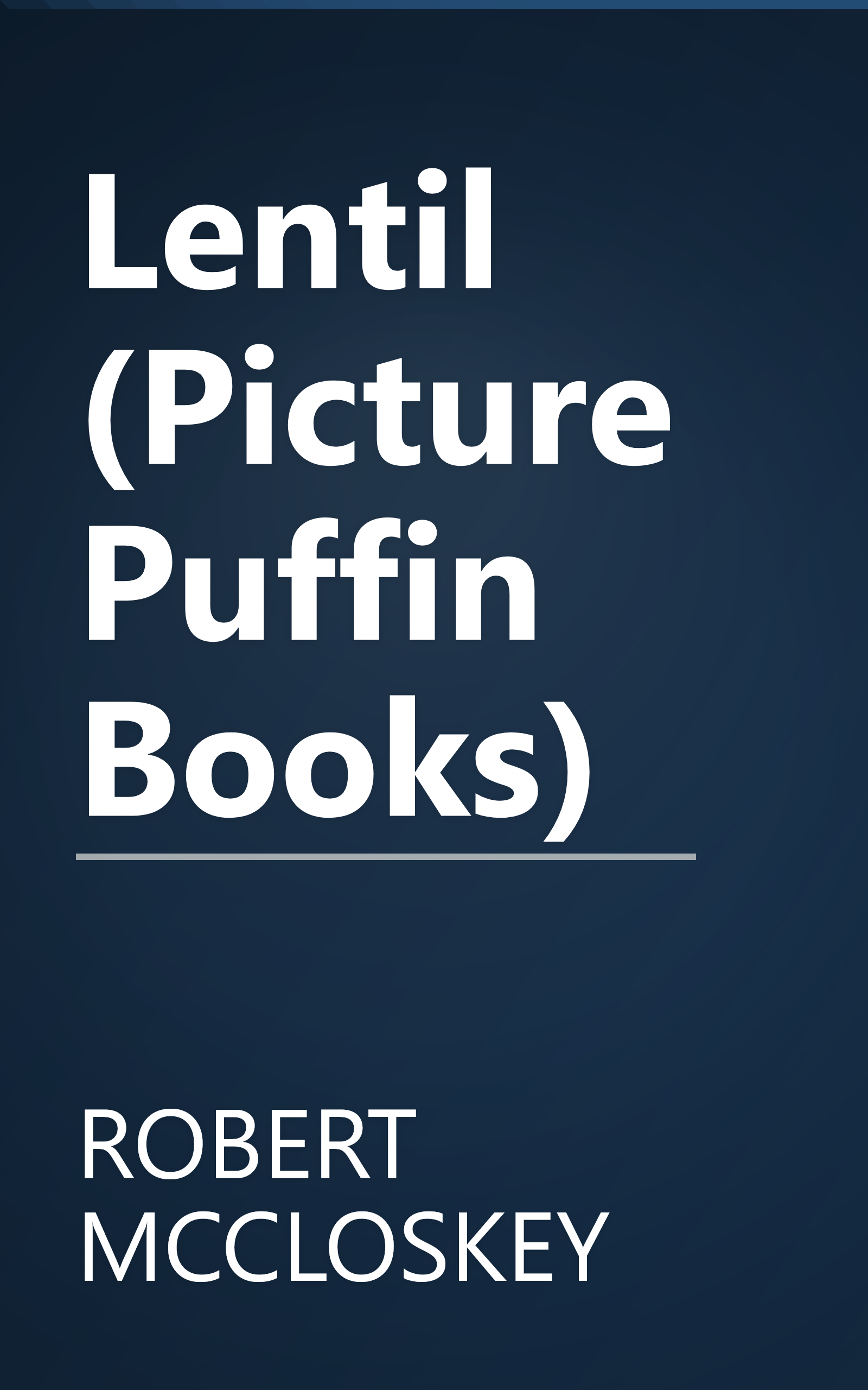 Lentil (Picture Puffin Books) book cover