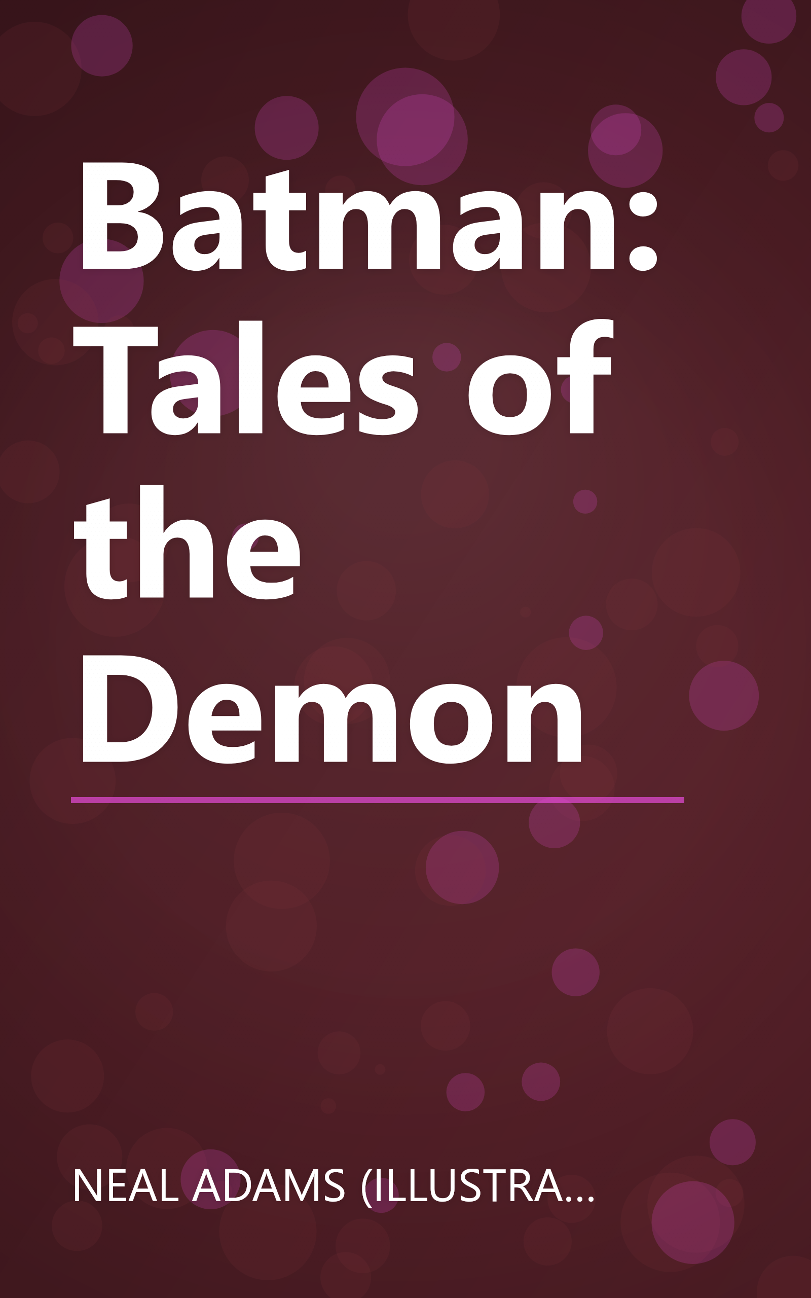Batman: Tales of the Demon book cover