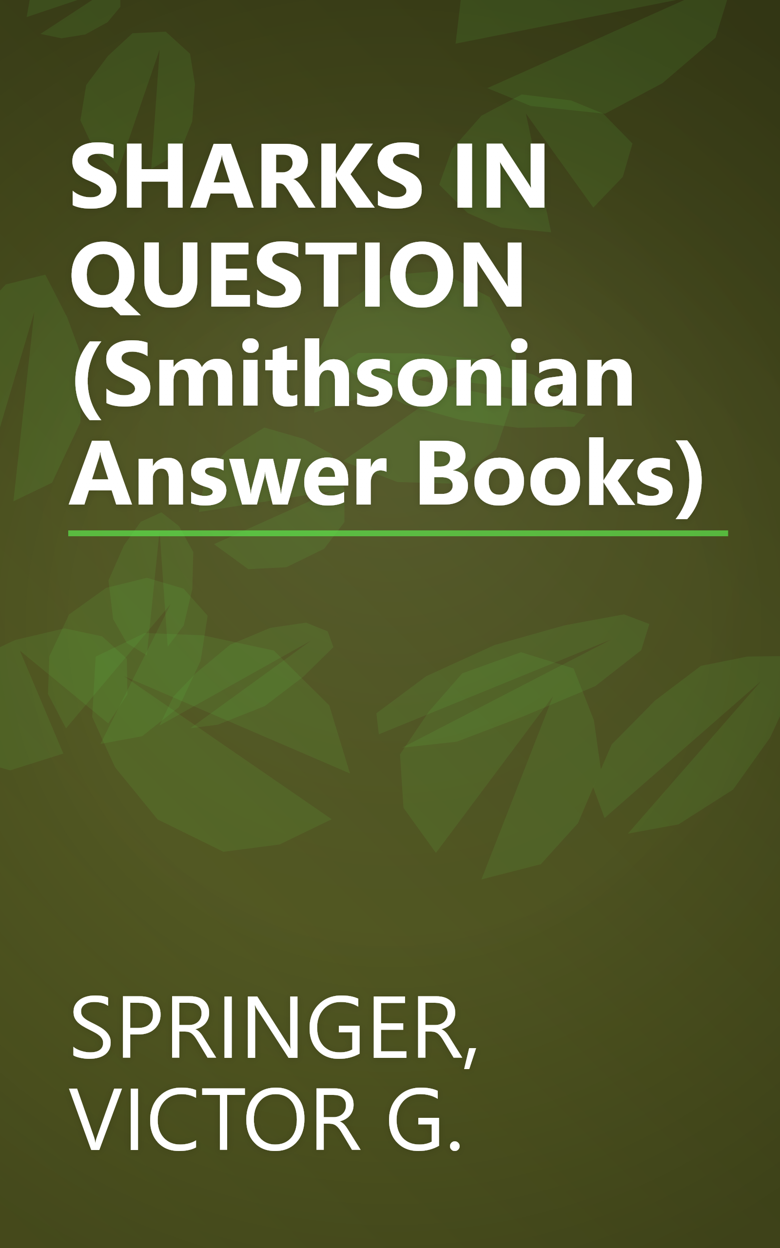 SHARKS IN QUESTION (Smithsonian Answer Books) book cover