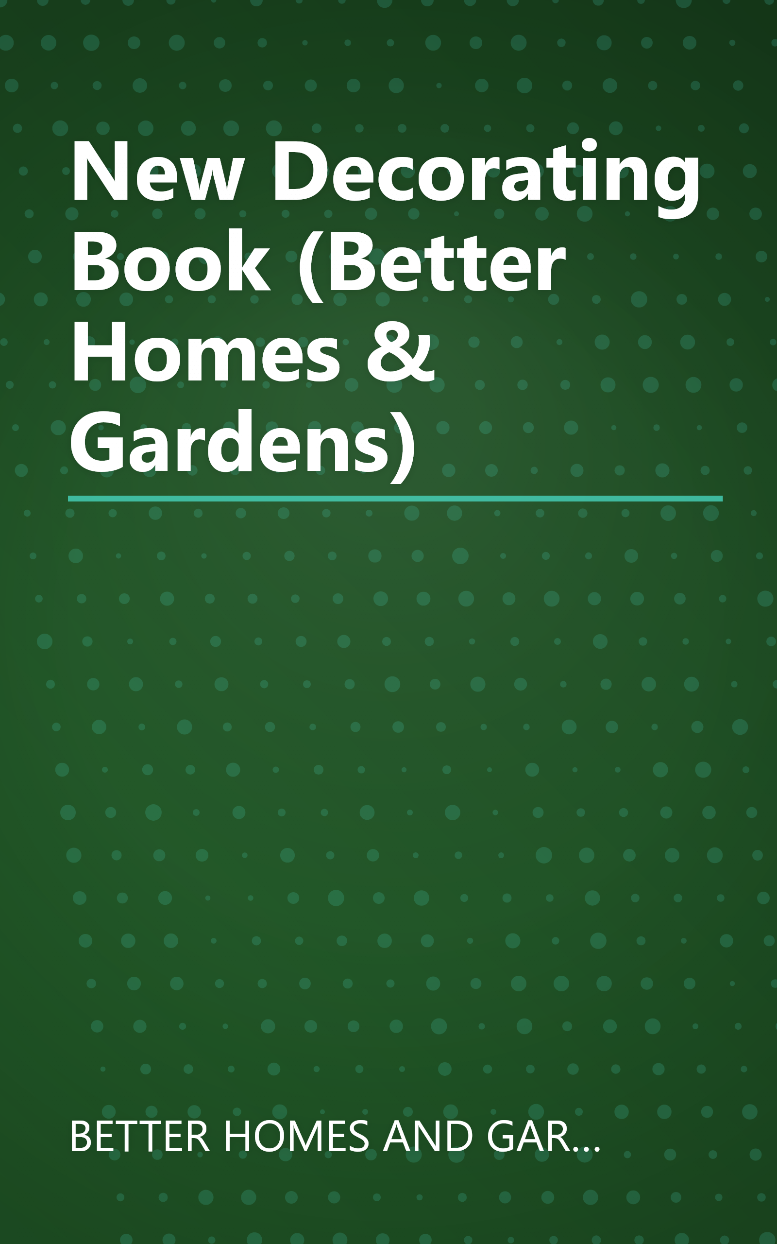 New Decorating Book (Better Homes & Gardens) book cover
