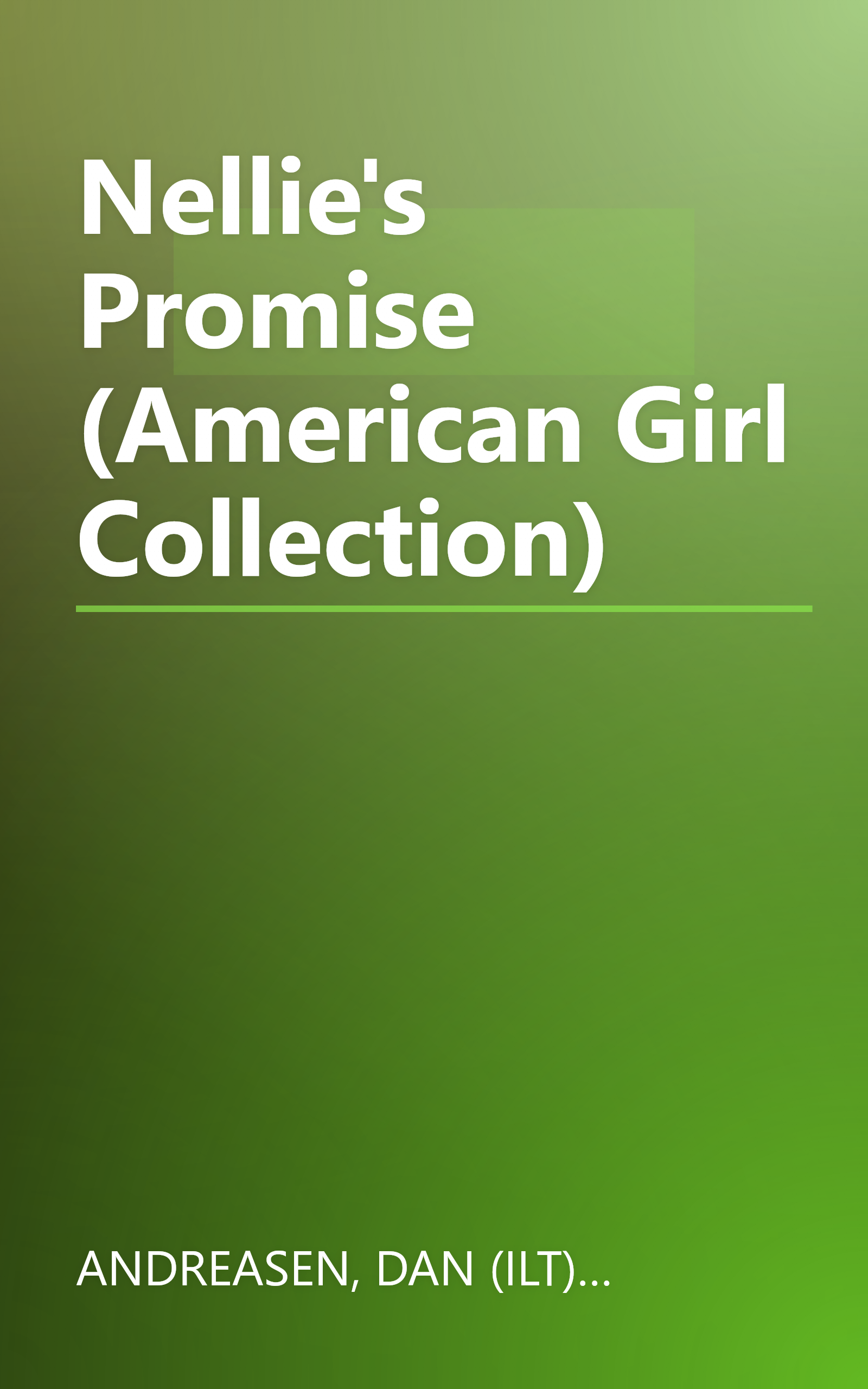 Nellie's Promise (American Girl Collection) book cover