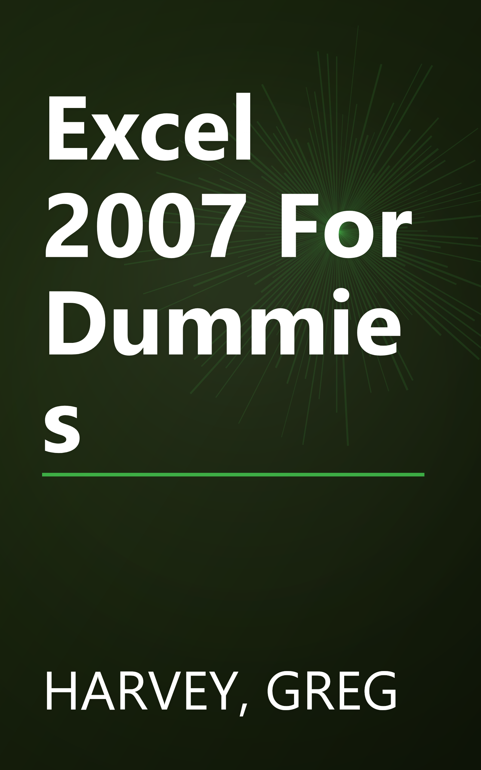 Excel 2007 For Dummies book cover