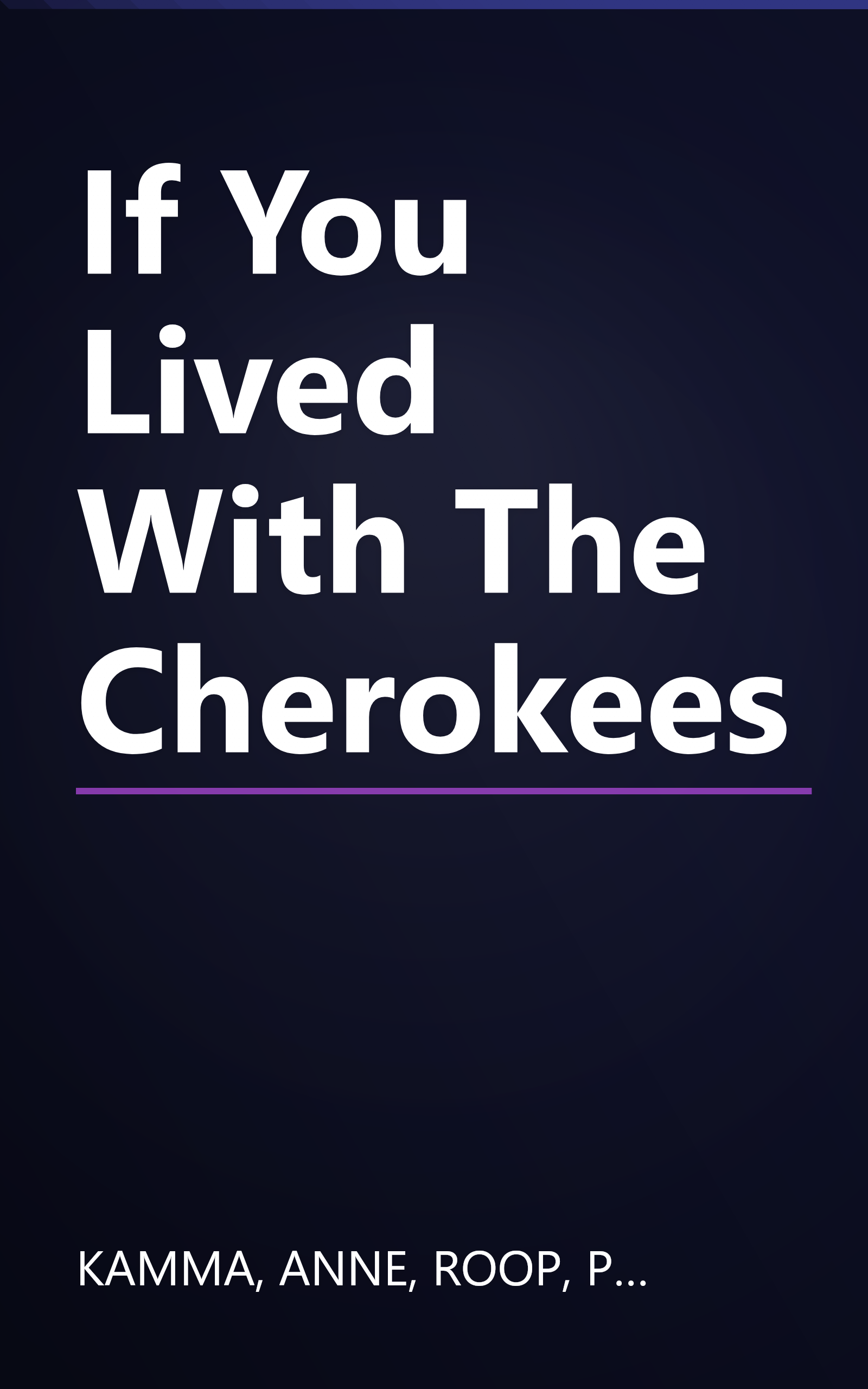 If You Lived With The Cherokees book cover