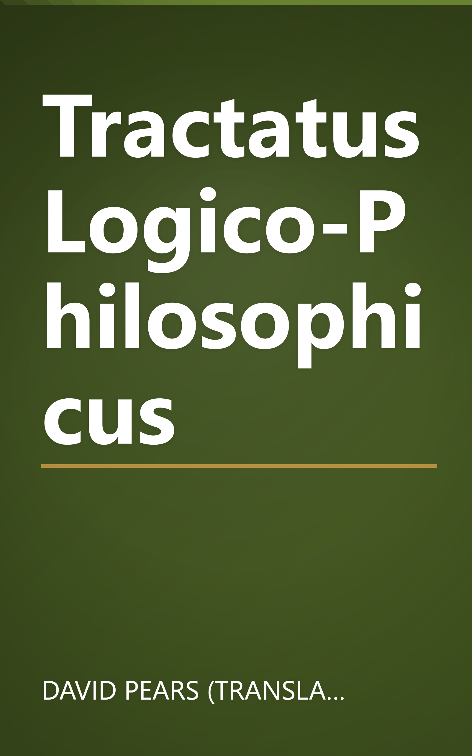 Tractatus Logico-Philosophicus book cover