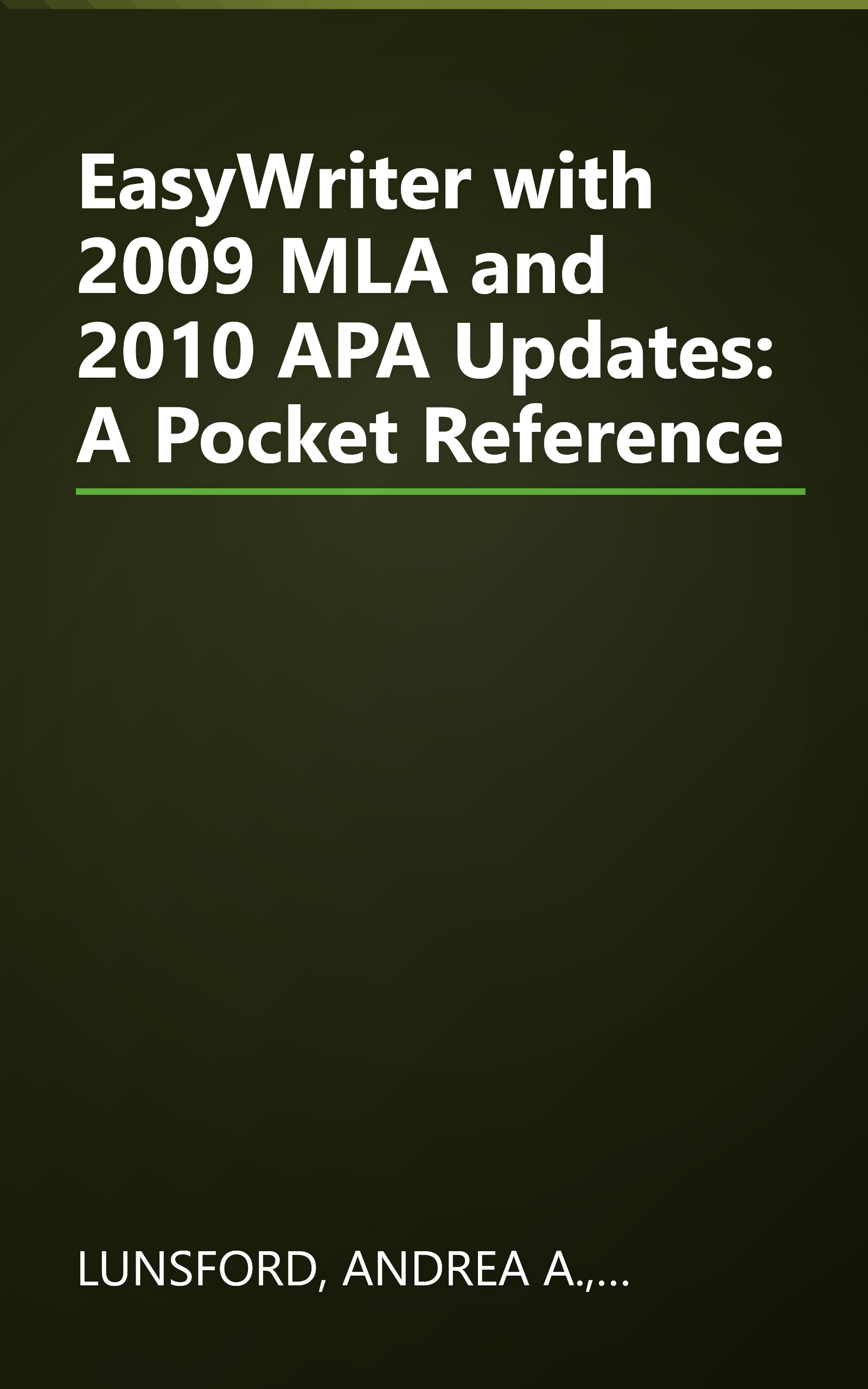 EasyWriter with 2009 MLA and 2010 APA Updates: A Pocket Reference book cover