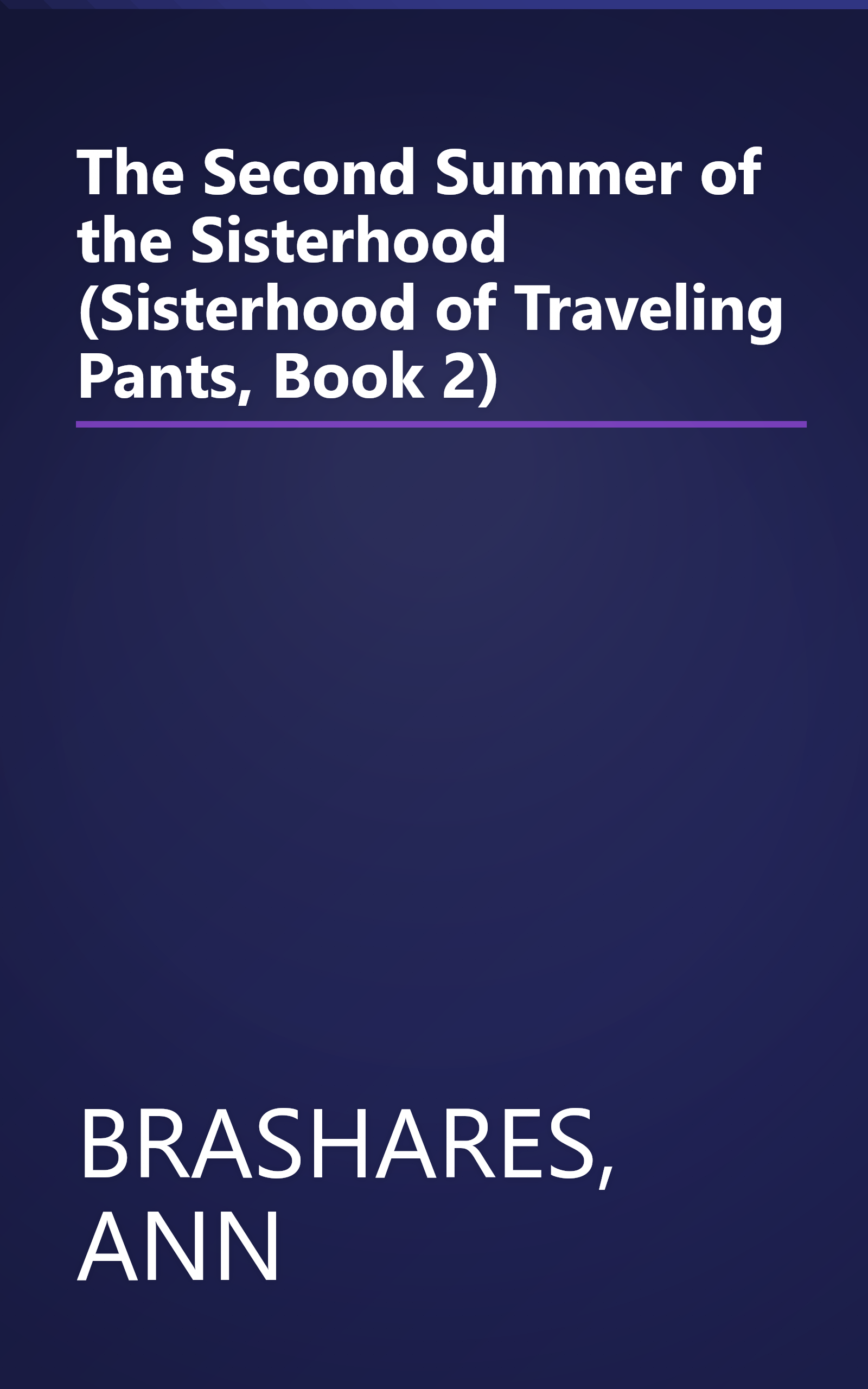 The Second Summer of the Sisterhood (Sisterhood of Traveling Pants, Book 2) book cover
