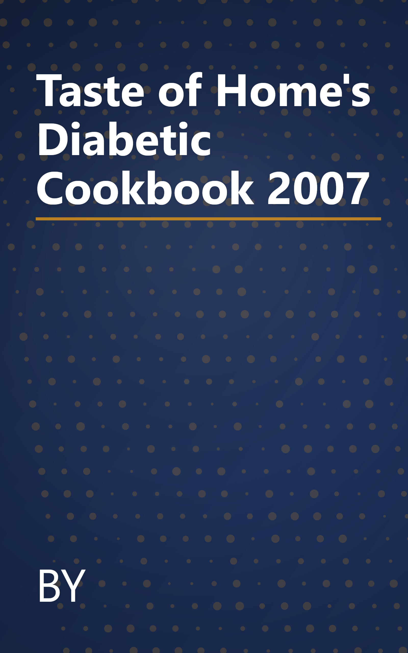 Taste of Home's Diabetic Cookbook 2007 book cover