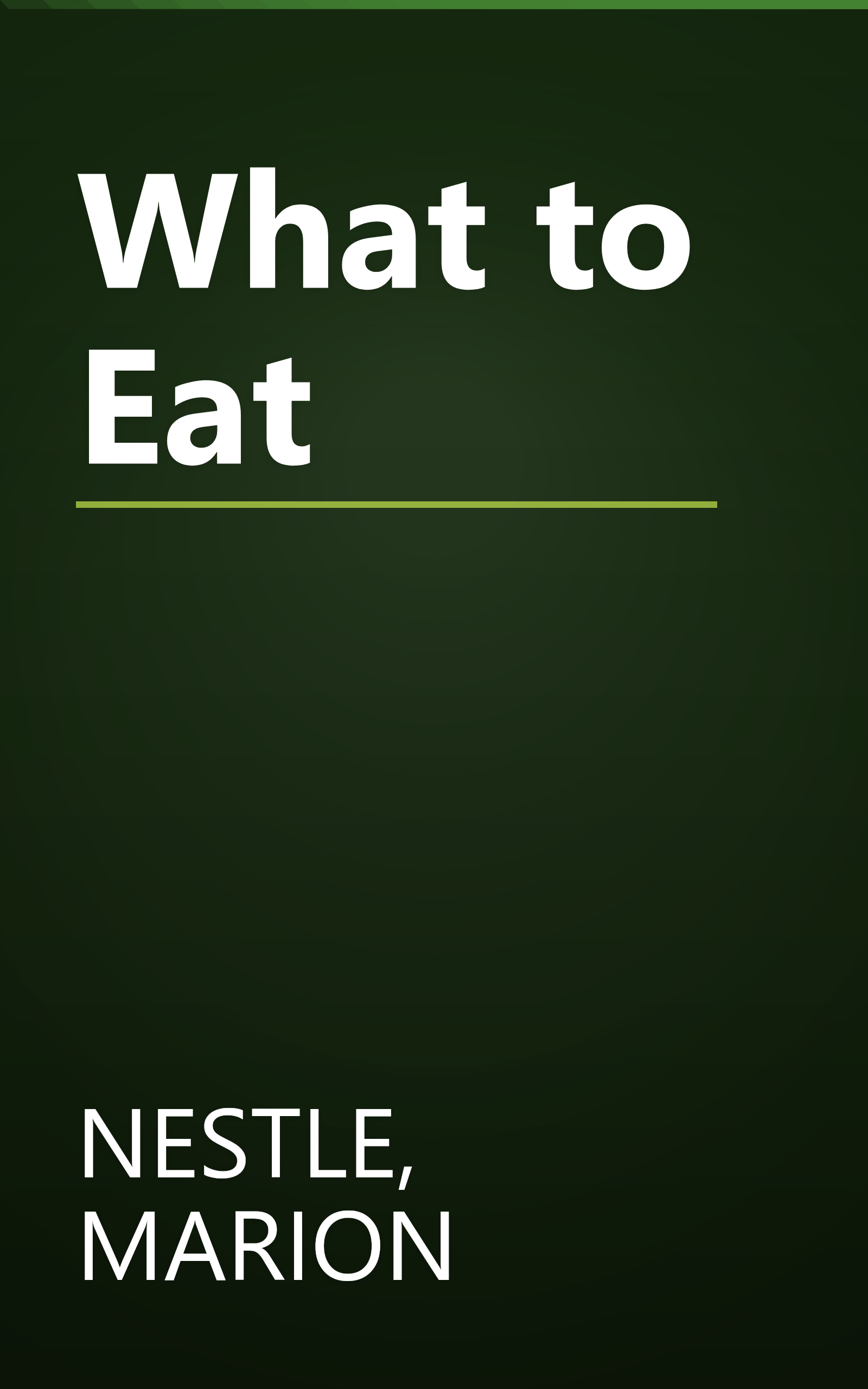 What to Eat book cover