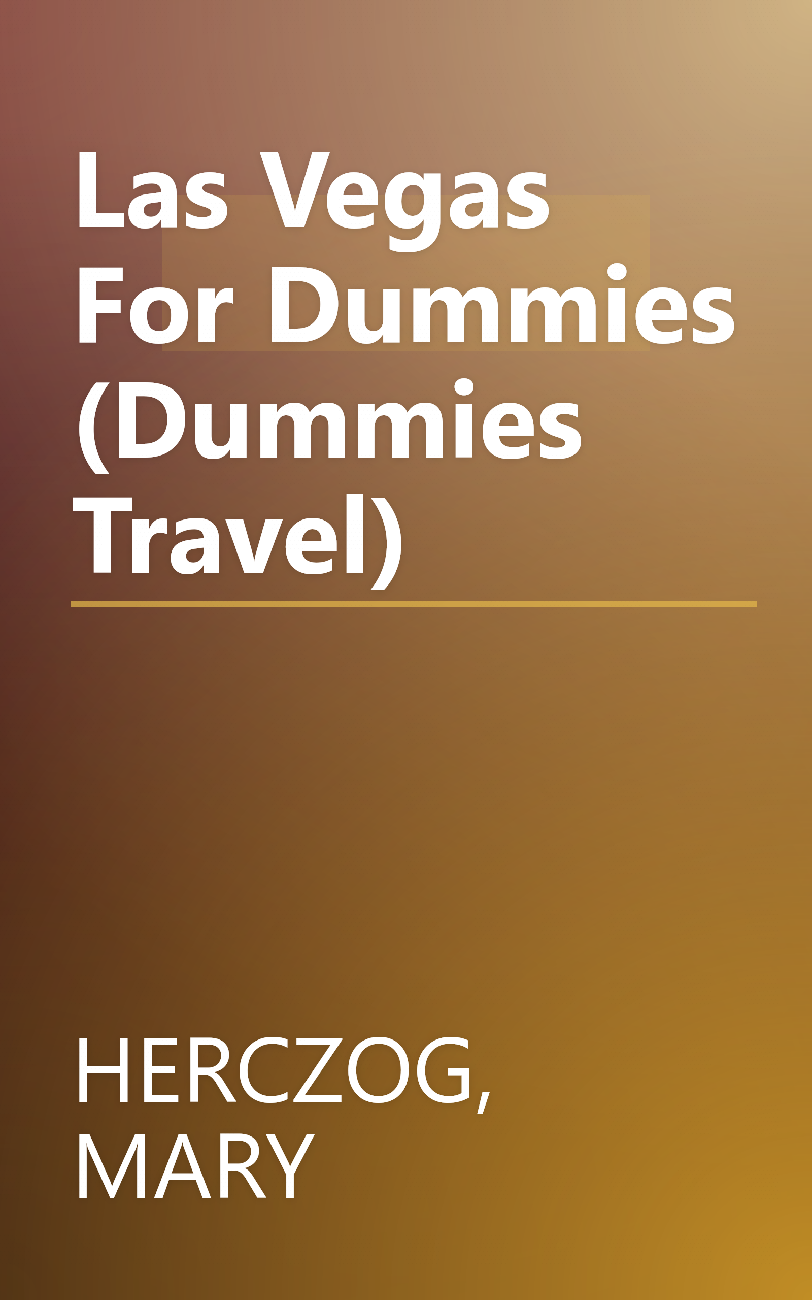 Las Vegas For Dummies (Dummies Travel) book cover