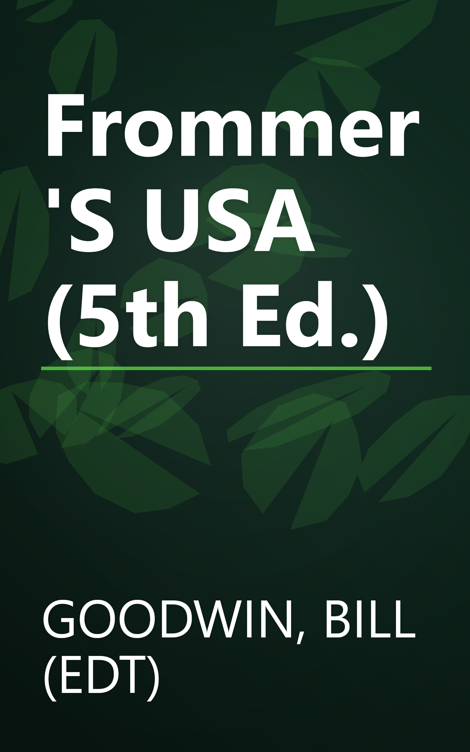 Frommer'S USA (5th Ed.) book cover
