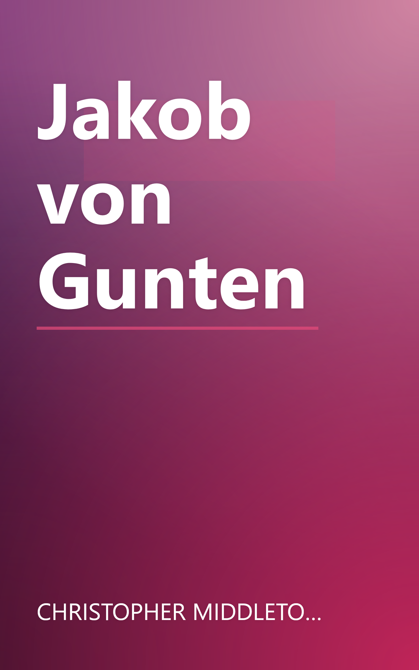 Jakob von Gunten book cover