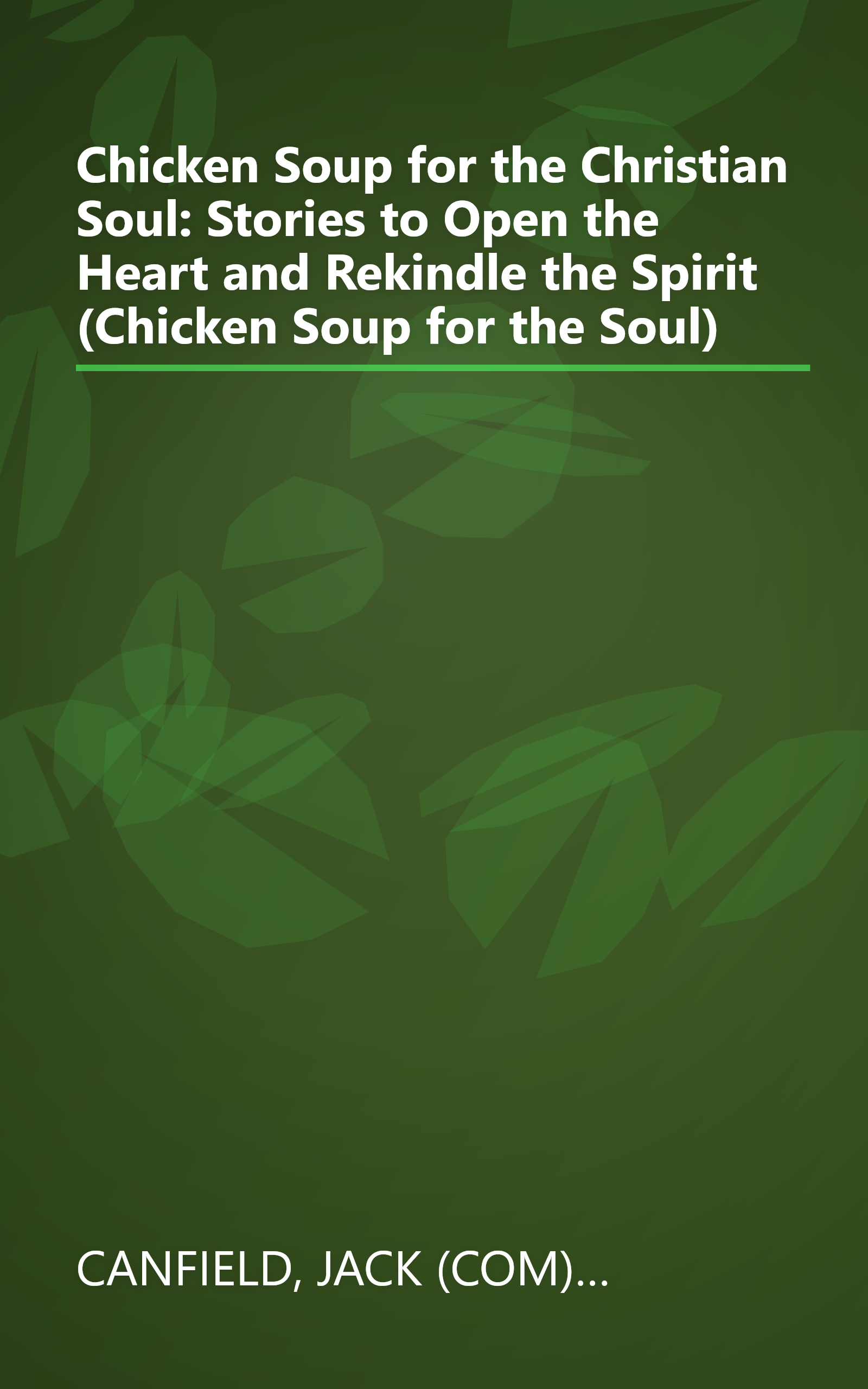 Chicken Soup for the Christian Soul: Stories to Open the Heart and Rekindle the Spirit (Chicken Soup for the Soul) book cover