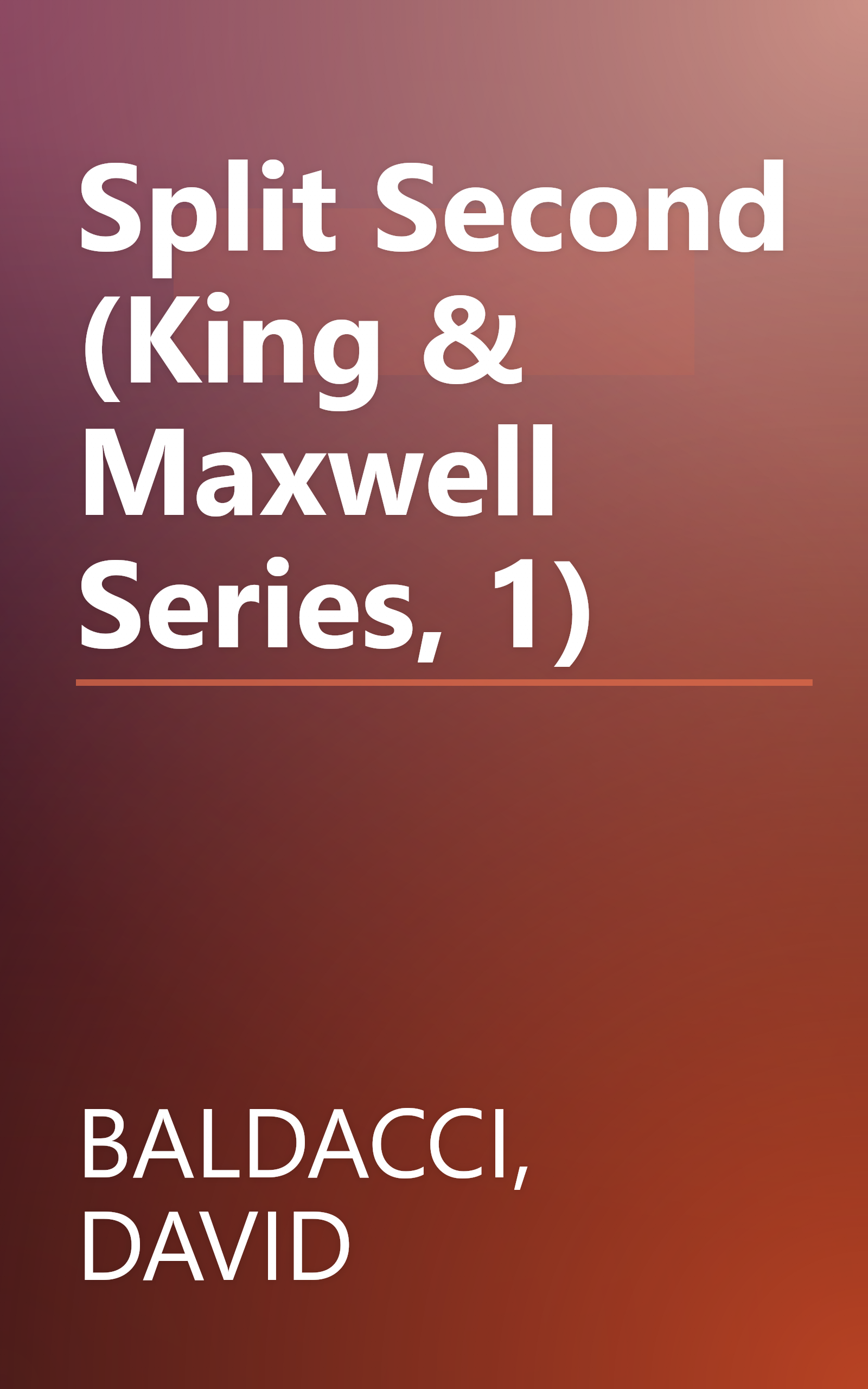 Split Second (King & Maxwell Series, 1) book cover