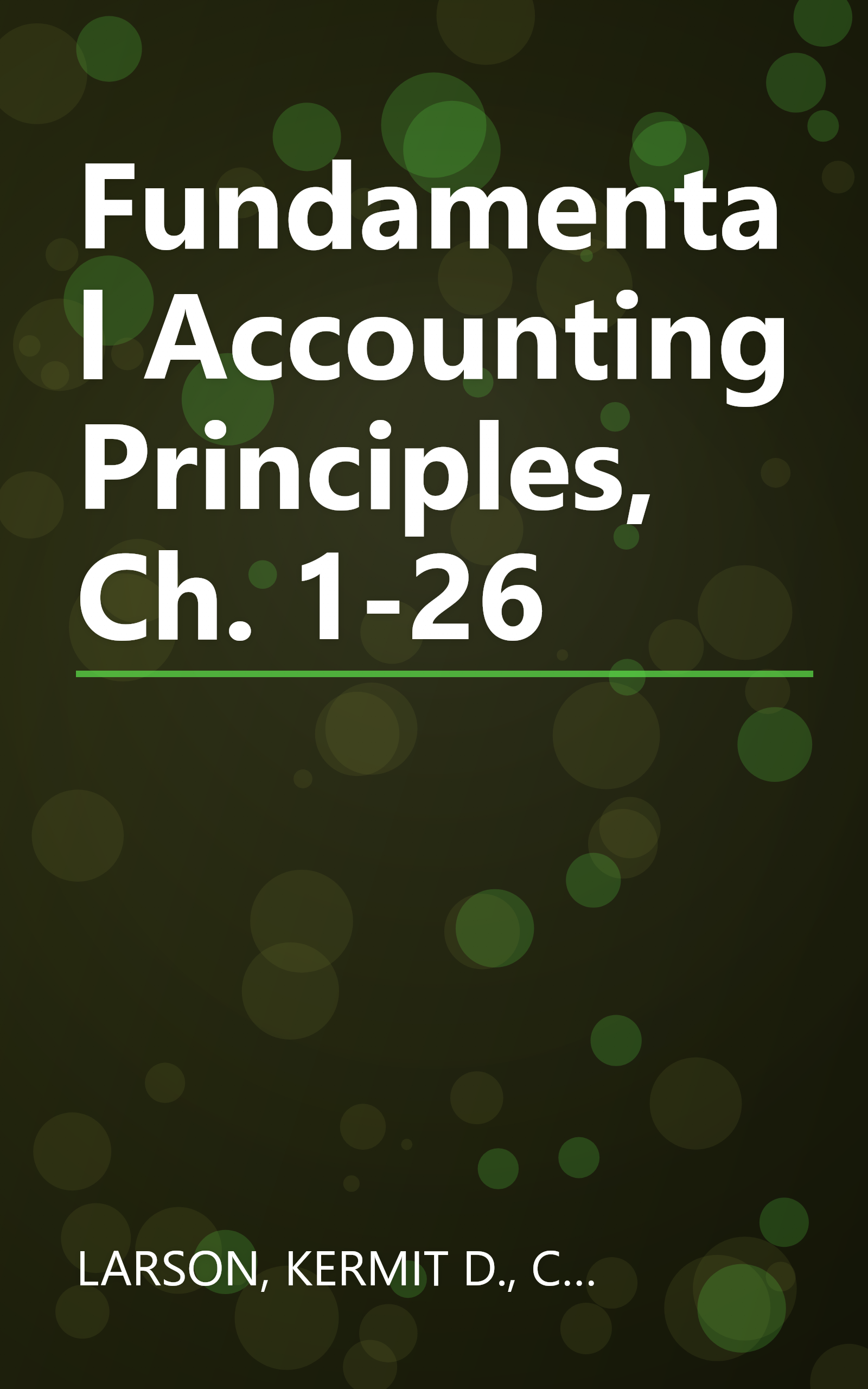Fundamental Accounting Principles, Ch. 1-26 book cover