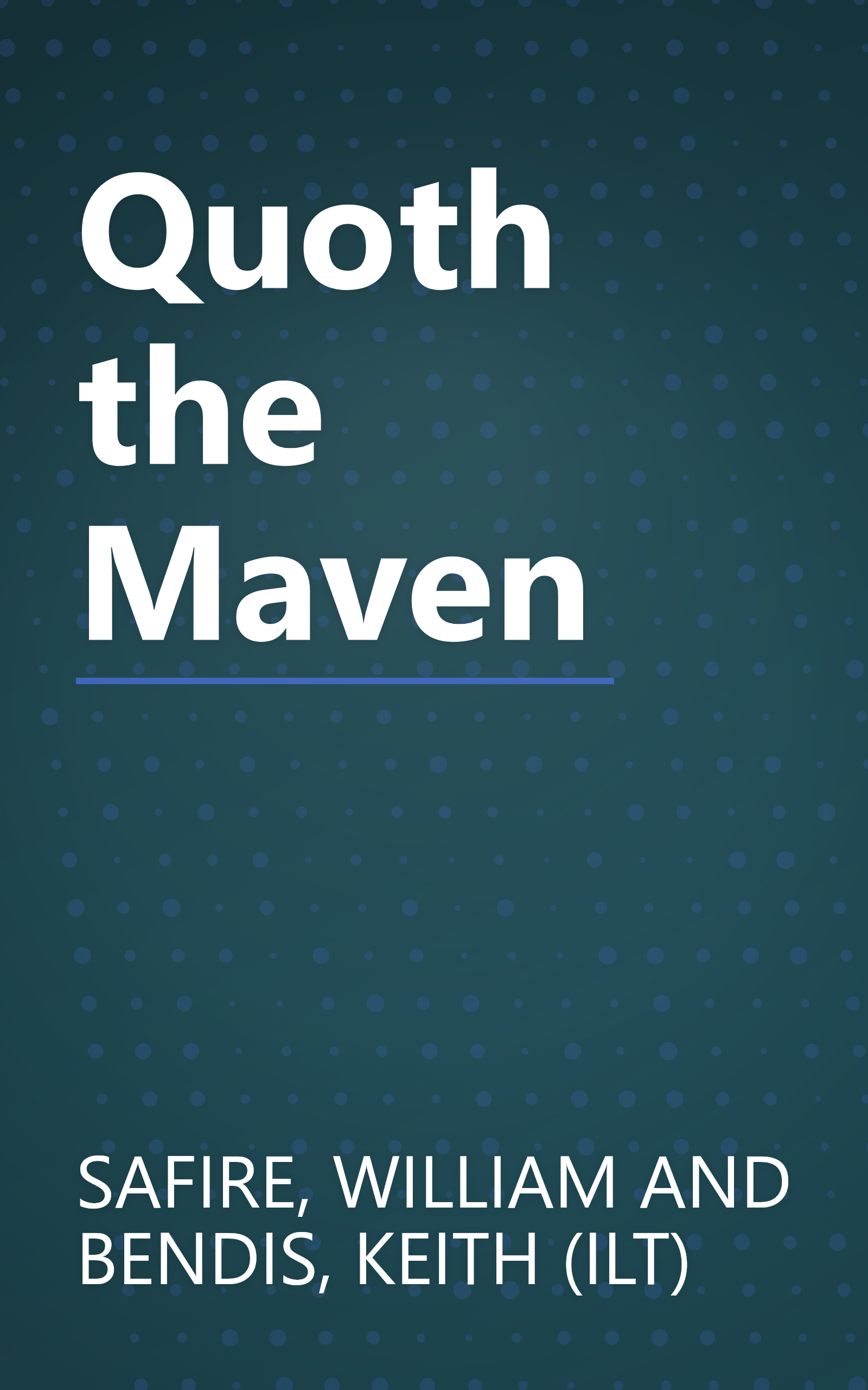 Quoth the Maven book cover