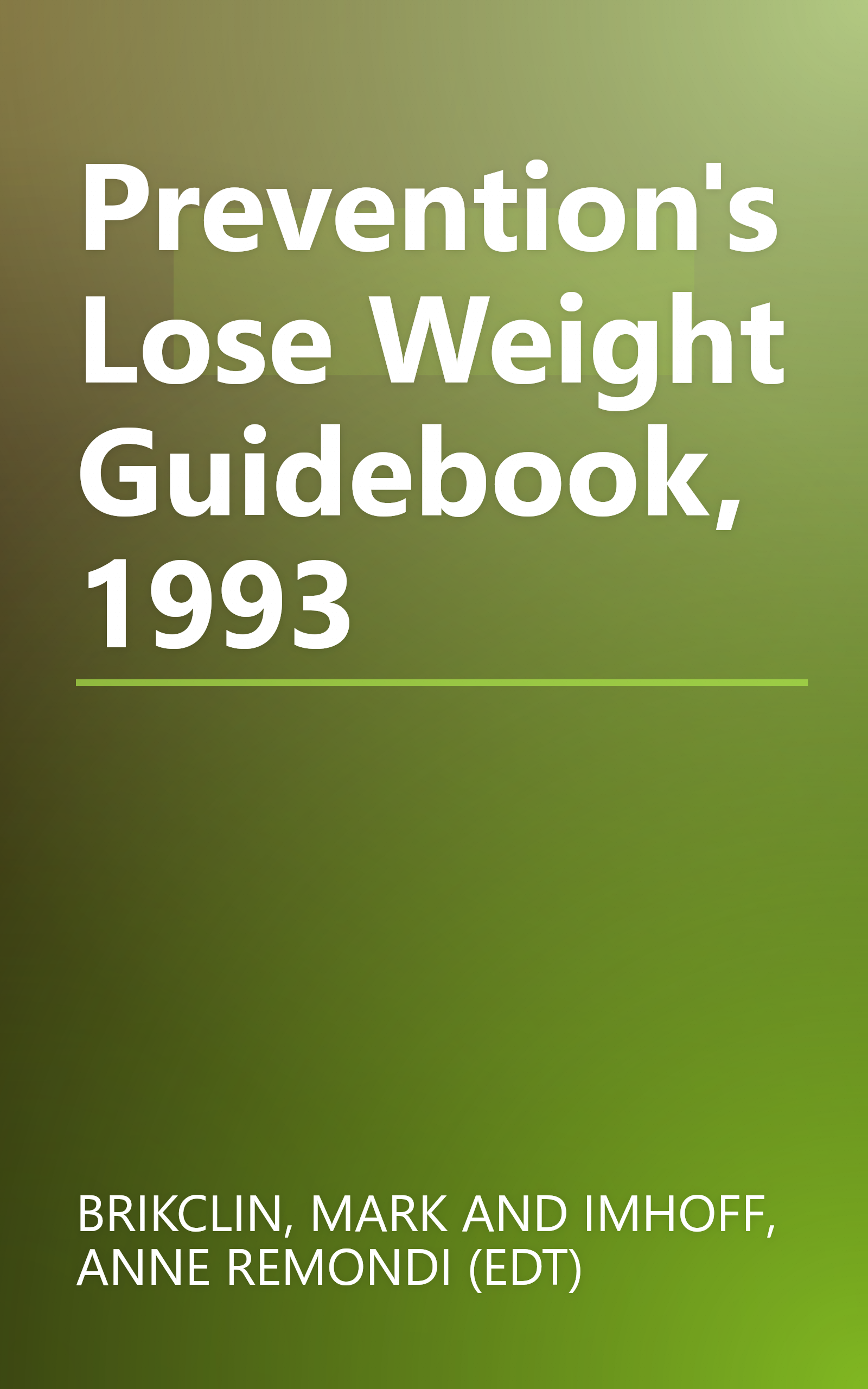Prevention's Lose Weight Guidebook, 1993 book cover