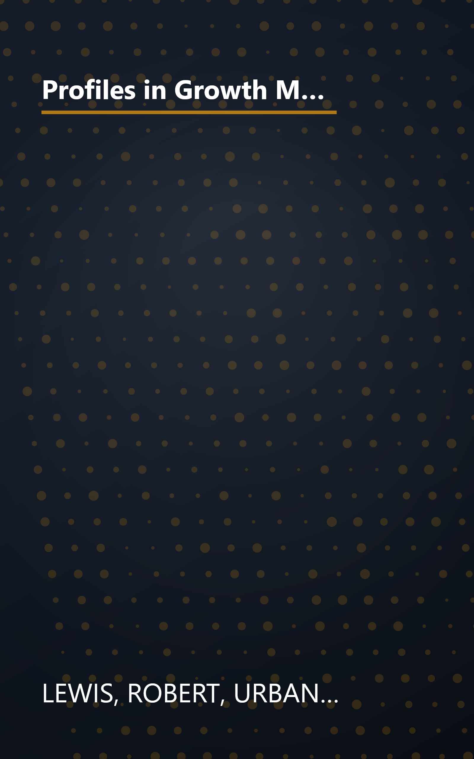 Profiles in Growth Management: An Assessment of Current Programs and Guidelines for Effective Management book cover