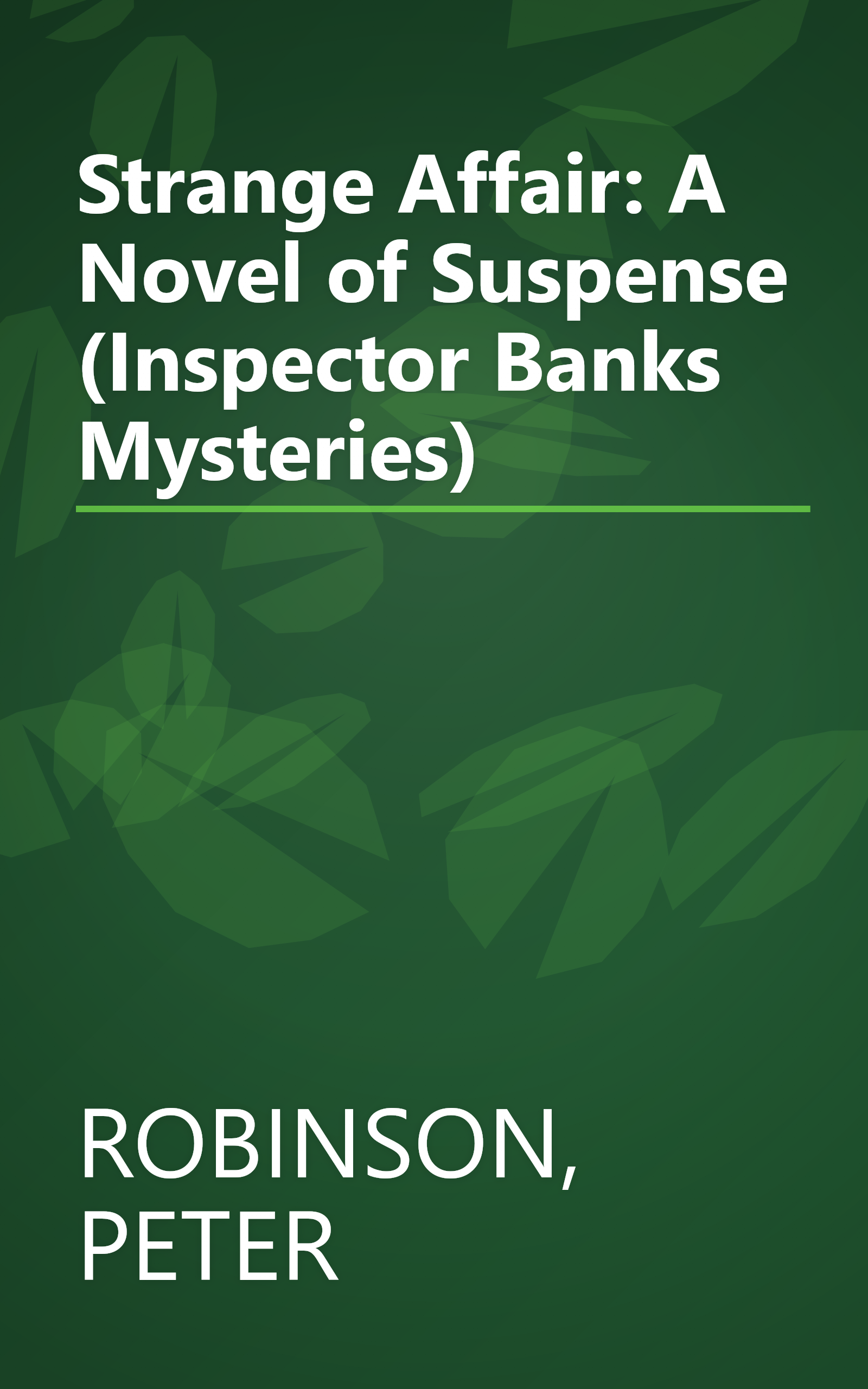 Strange Affair: A Novel of Suspense (Inspector Banks Mysteries) book cover