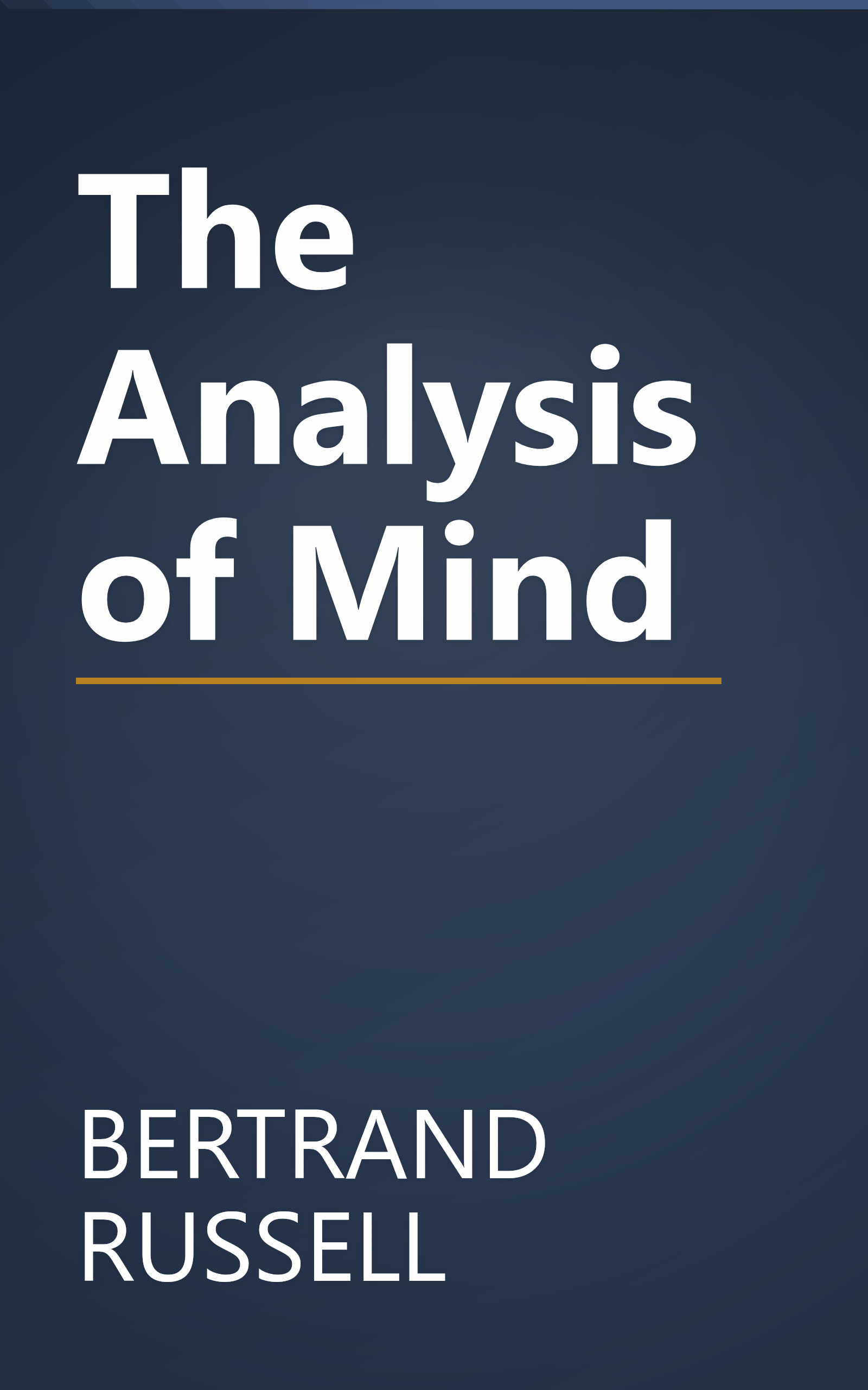 The Analysis of Mind book cover