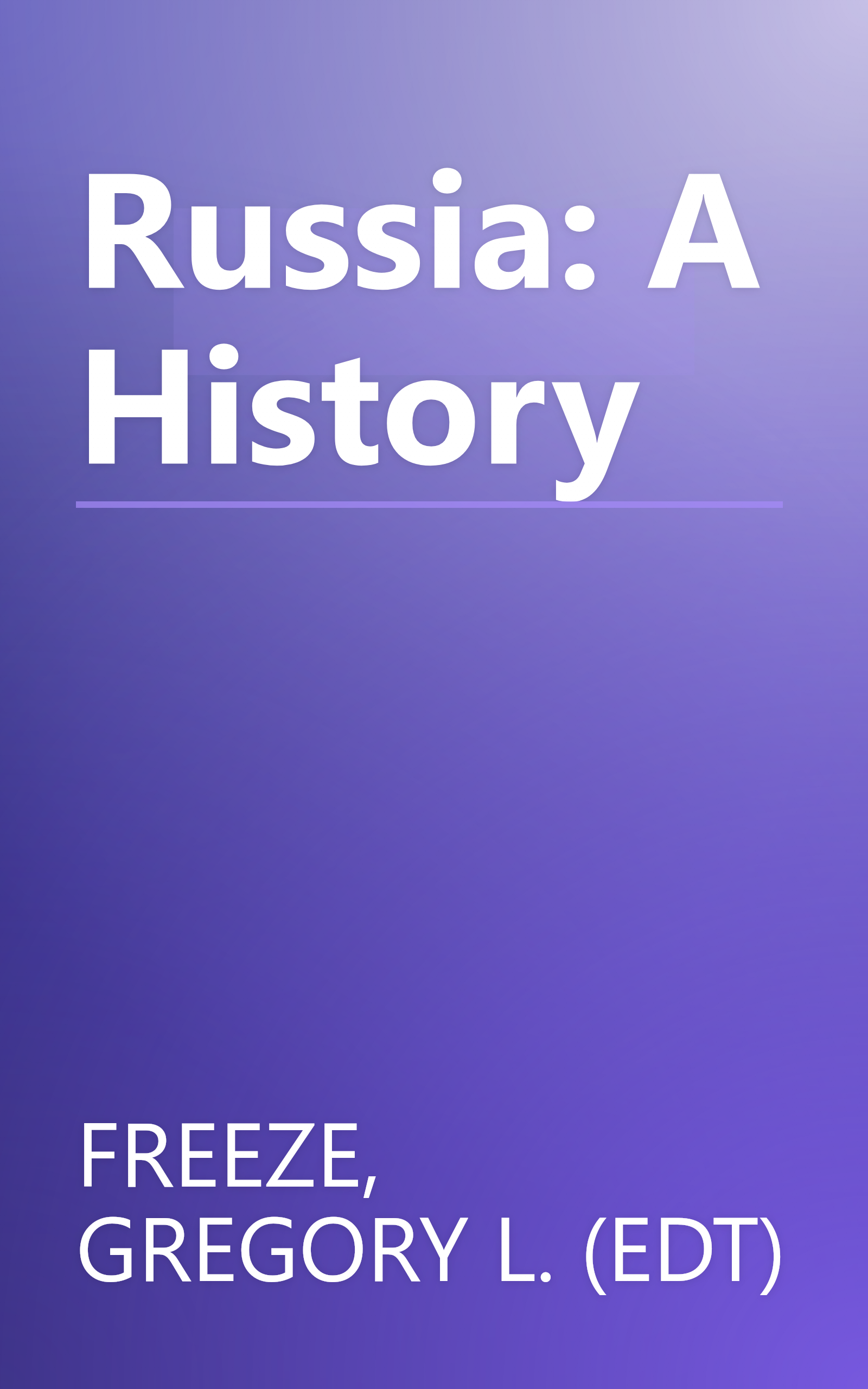 Russia: A History book cover