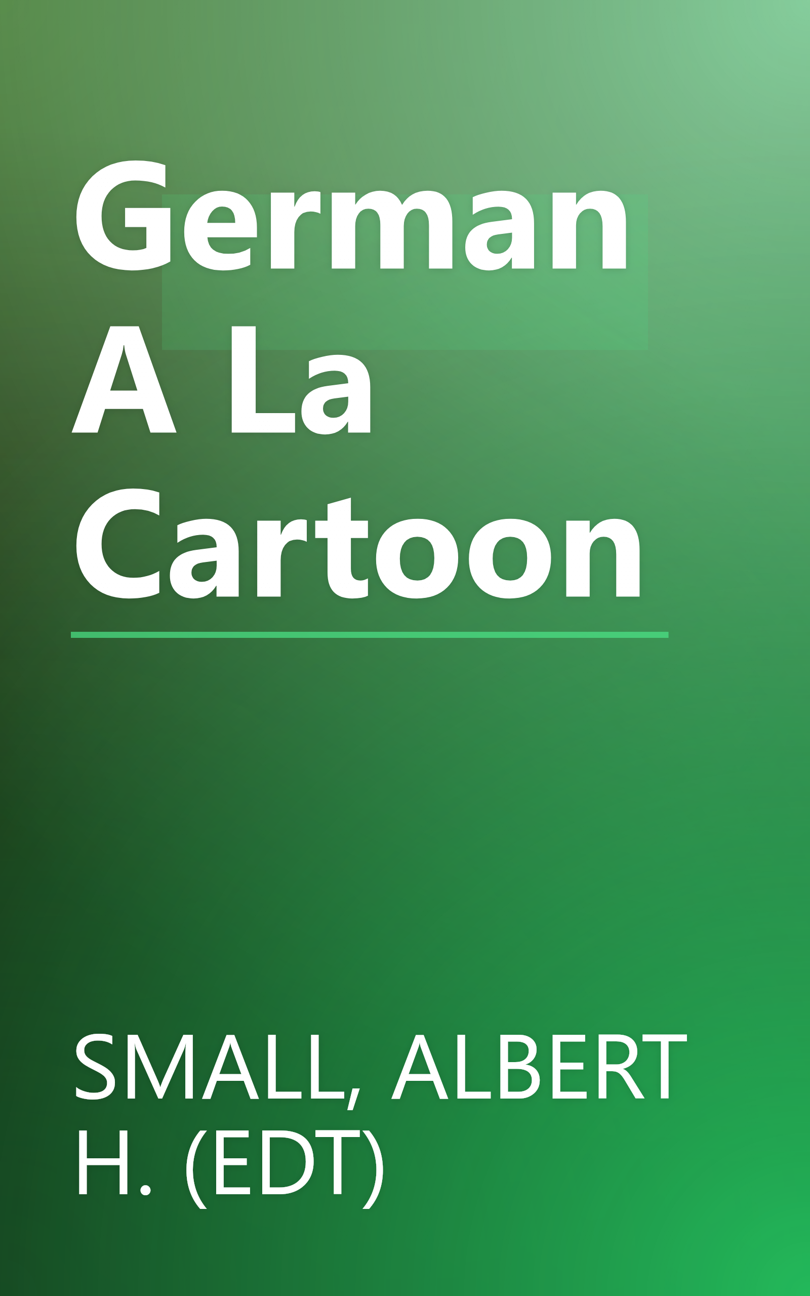 German A La Cartoon book cover