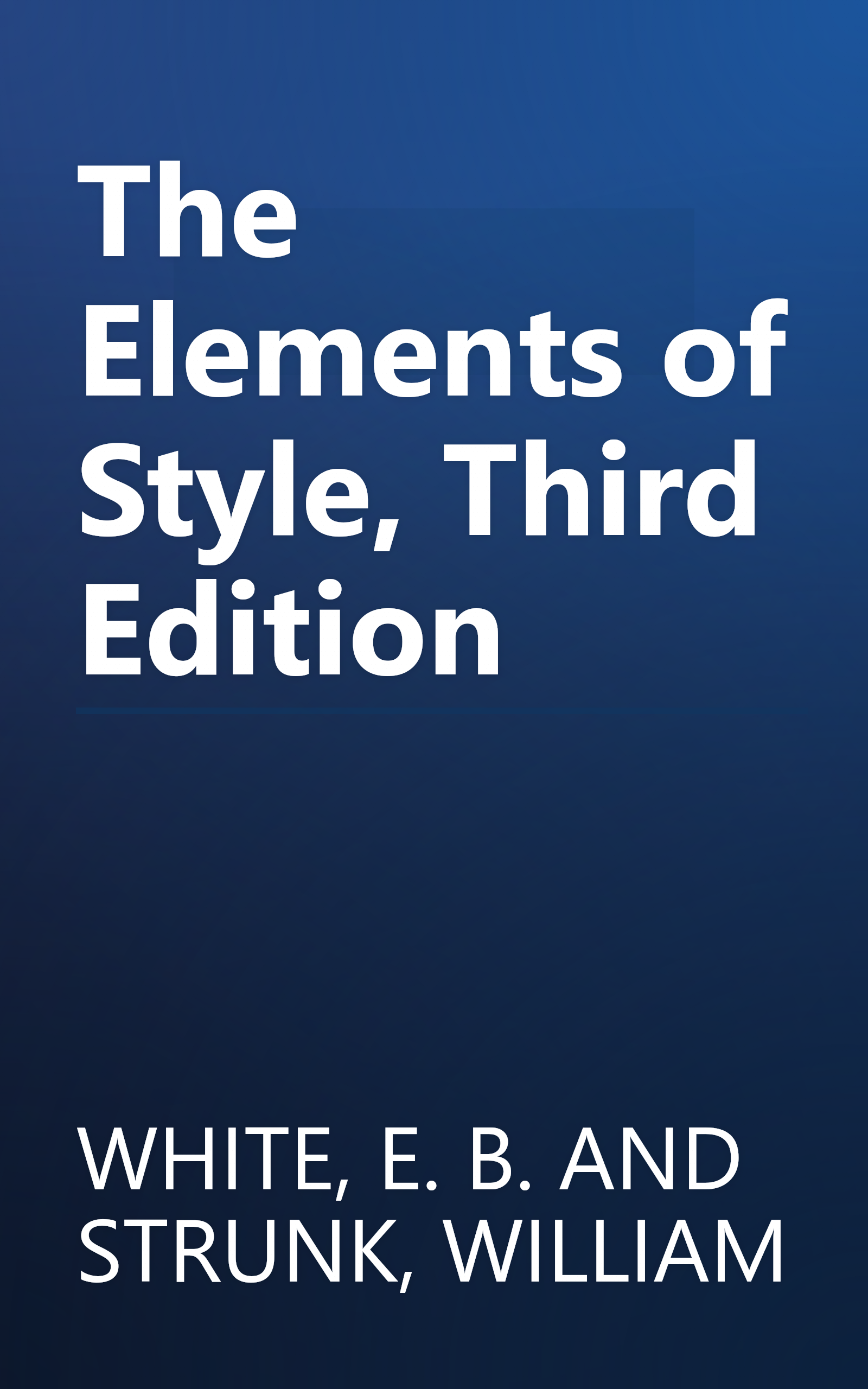 The Elements of Style, Third Edition book cover