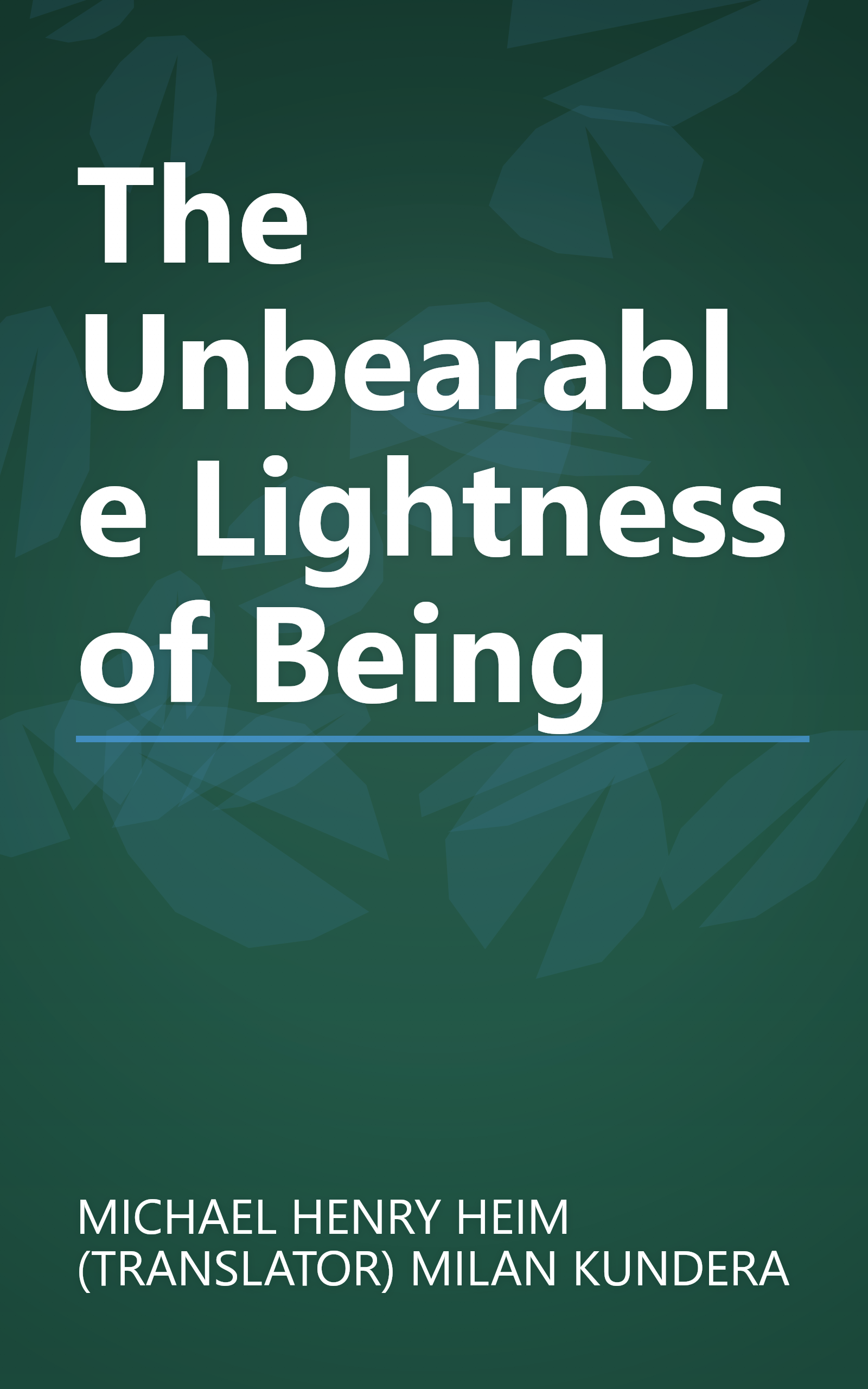 The Unbearable Lightness of Being book cover