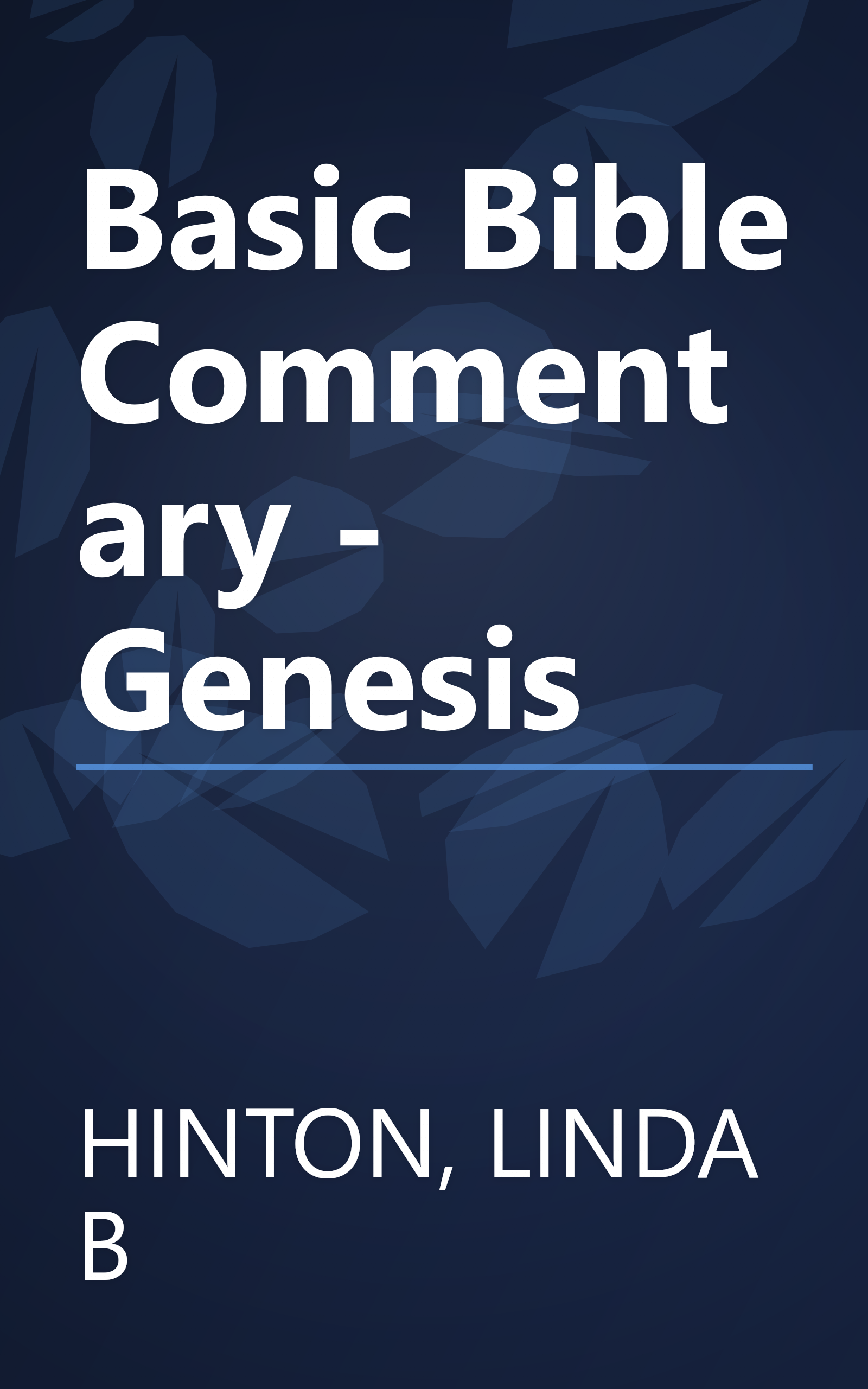 Basic Bible Commentary - Genesis book cover