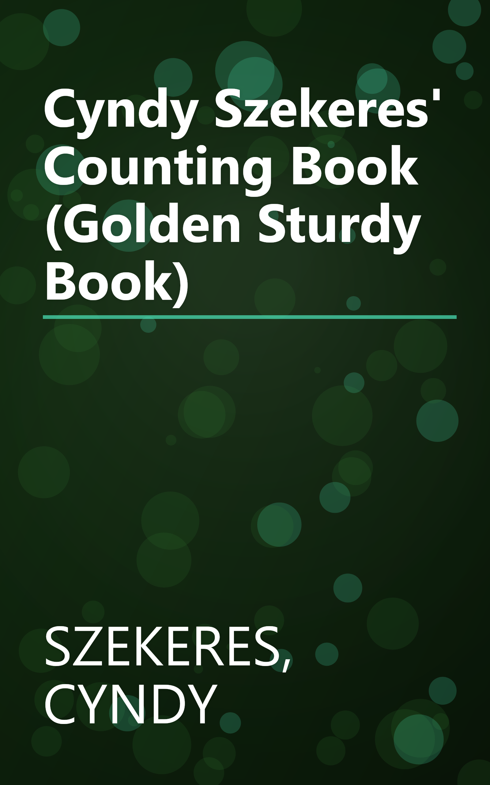 Cyndy Szekeres' Counting Book (Golden Sturdy Book) book cover