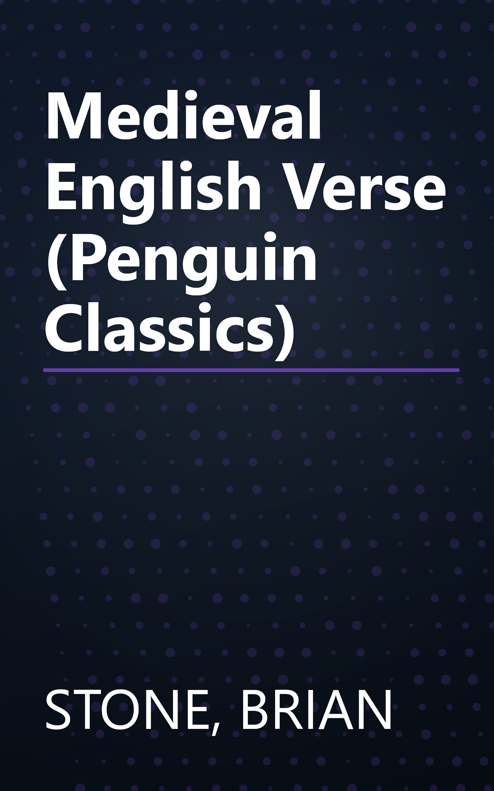 Medieval English Verse (Penguin Classics) book cover