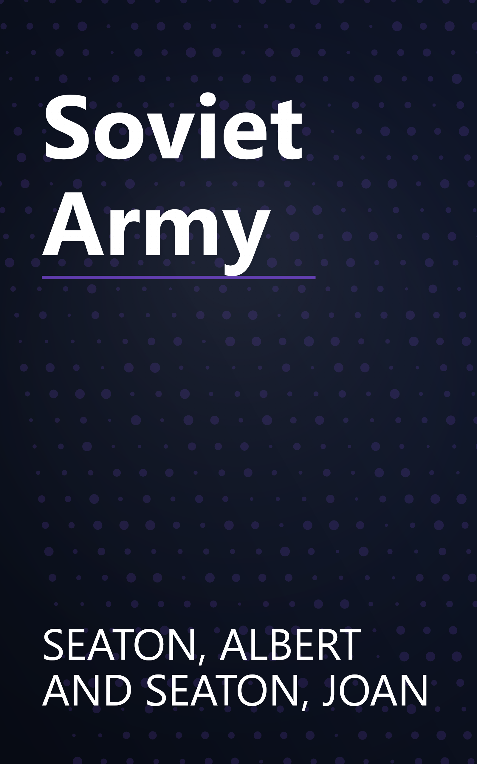 Soviet Army book cover