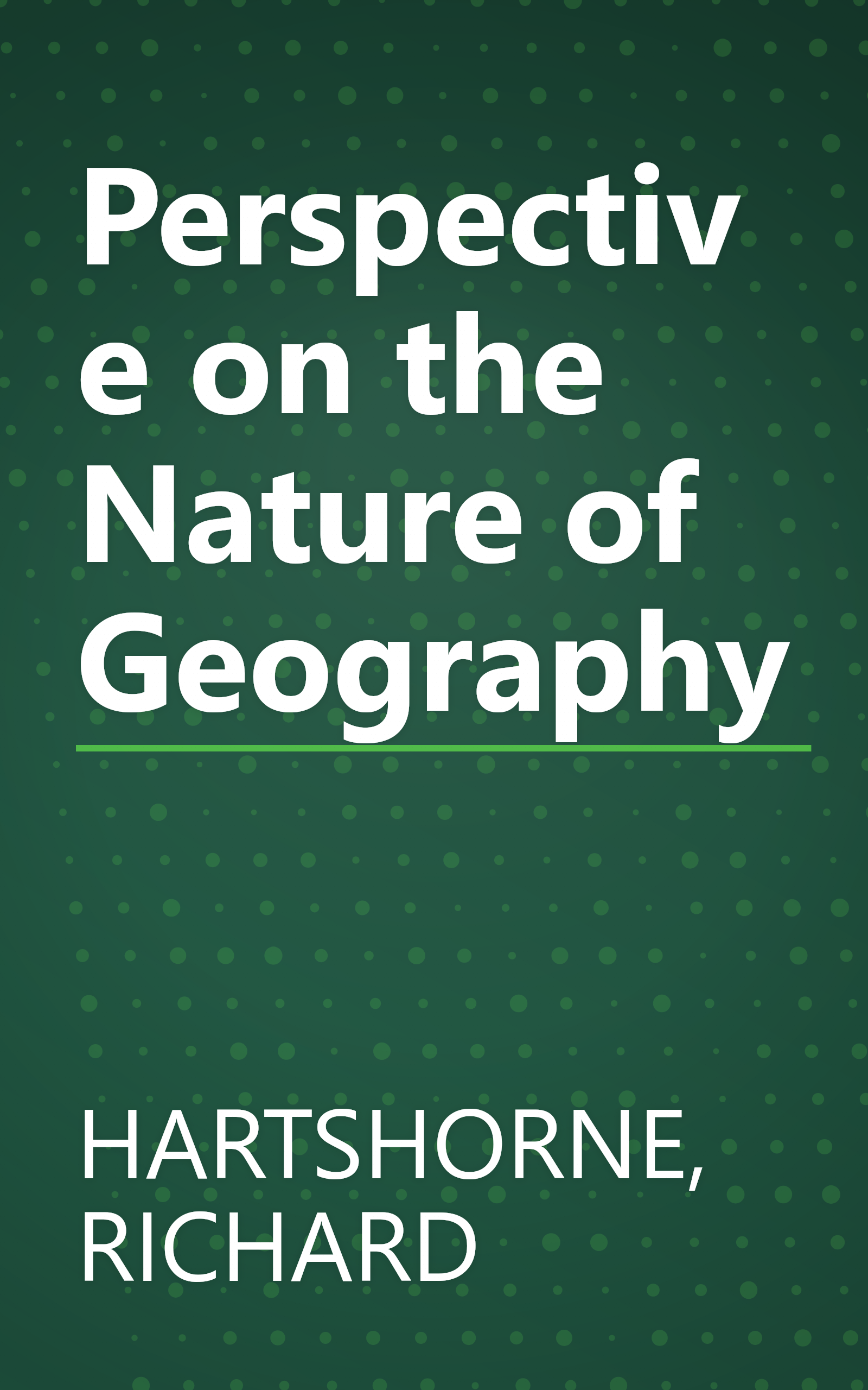 Perspective on the Nature of Geography book cover