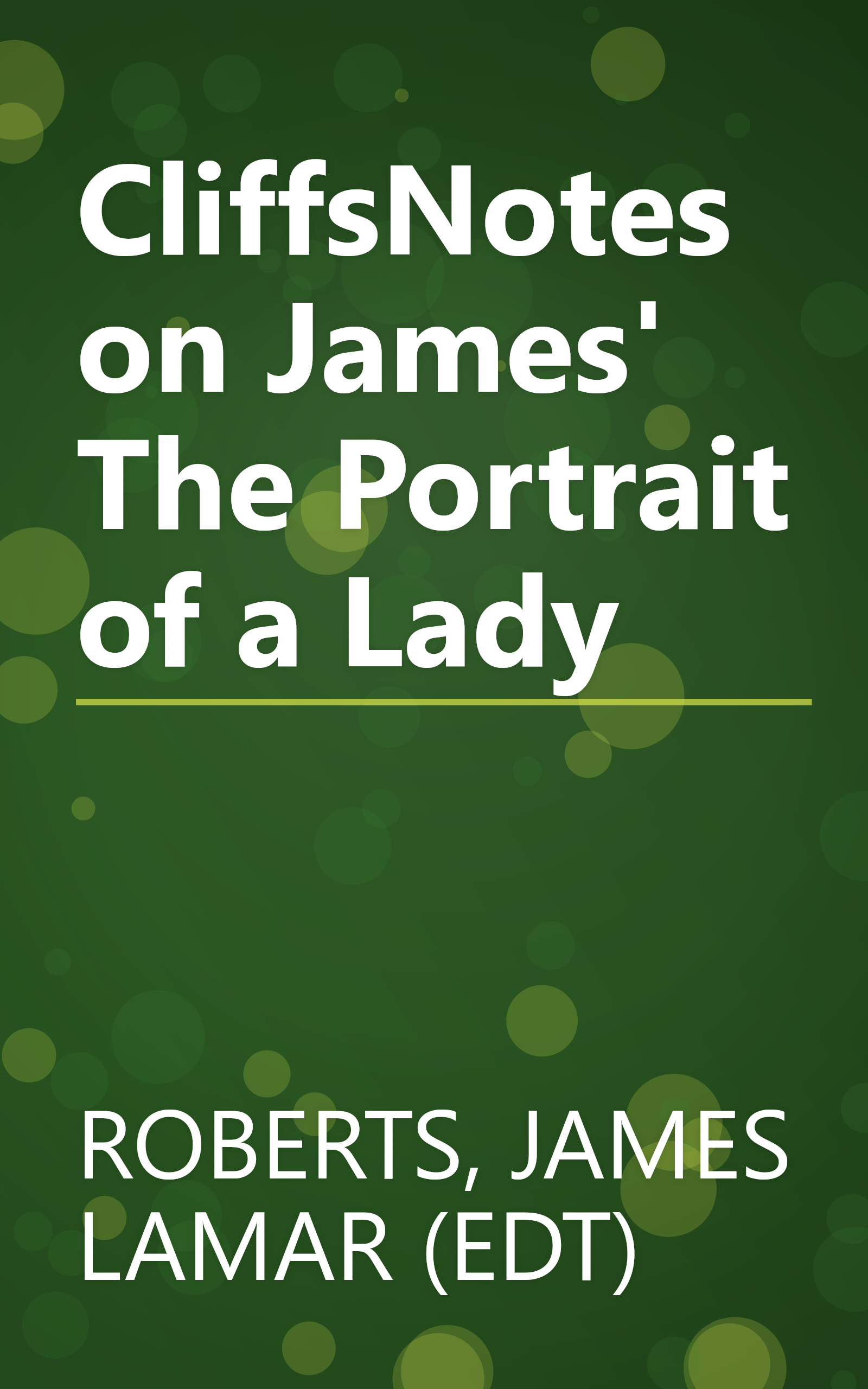 CliffsNotes on James' The Portrait of a Lady book cover