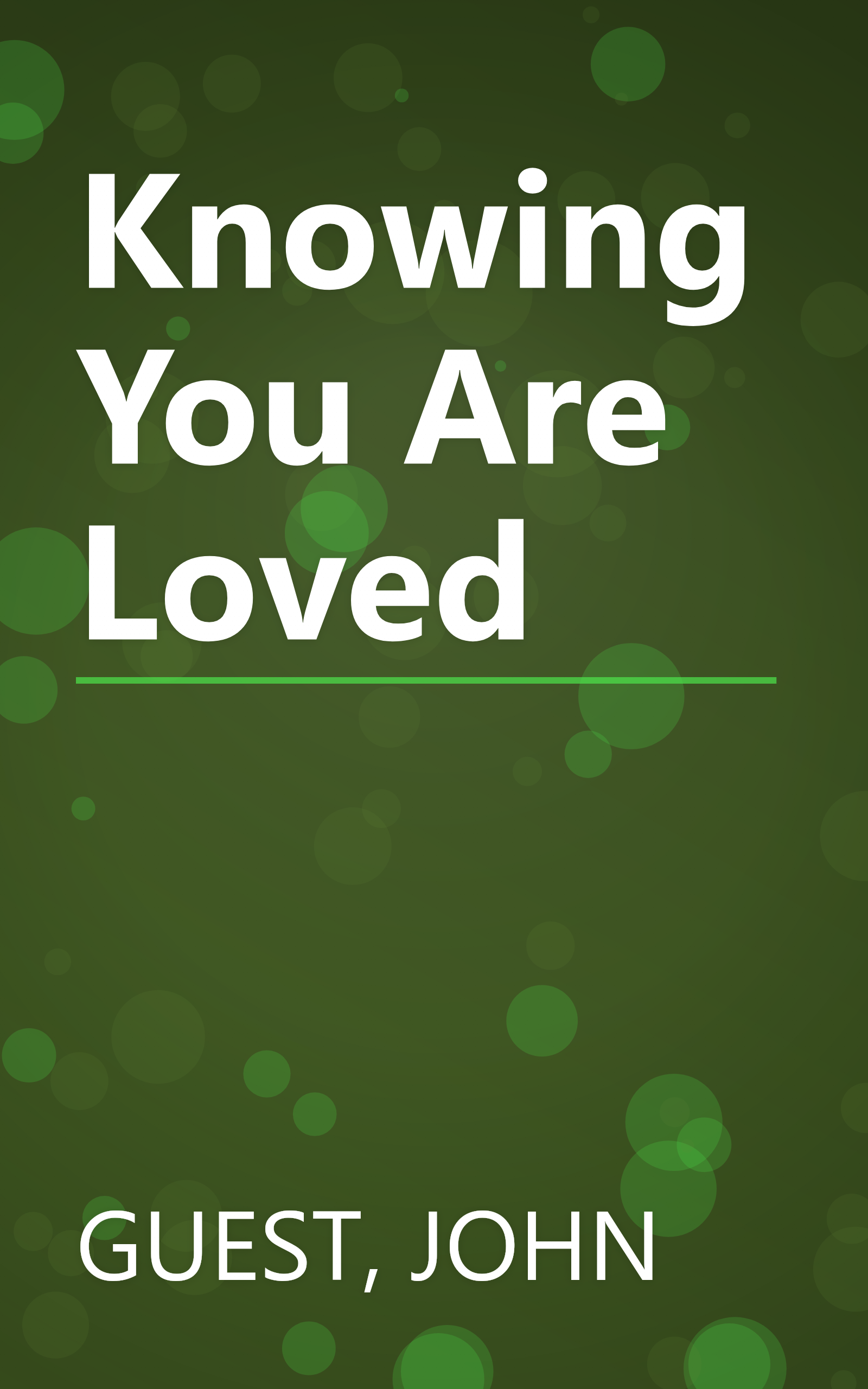 Knowing You Are Loved book cover