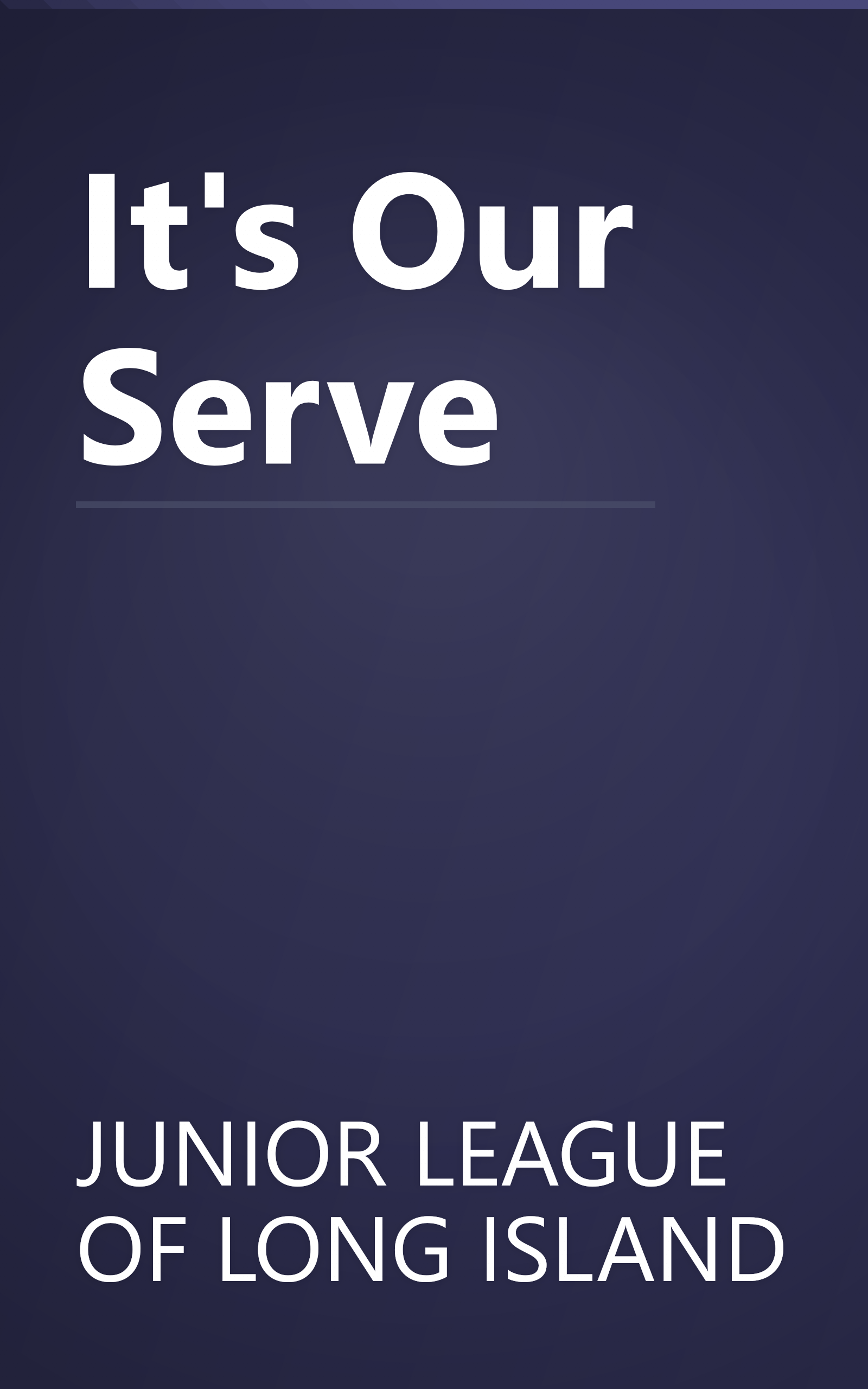 It's Our Serve book cover