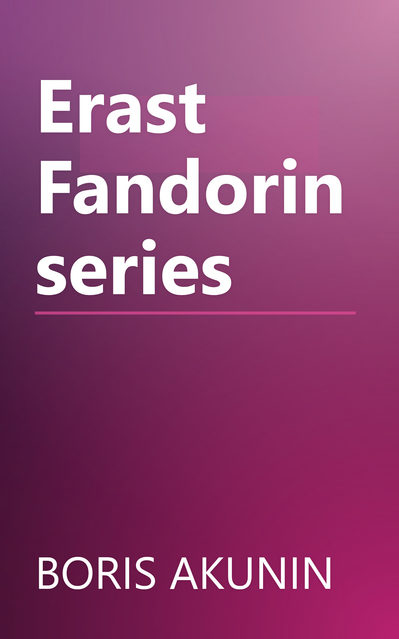 Erast Fandorin series book cover