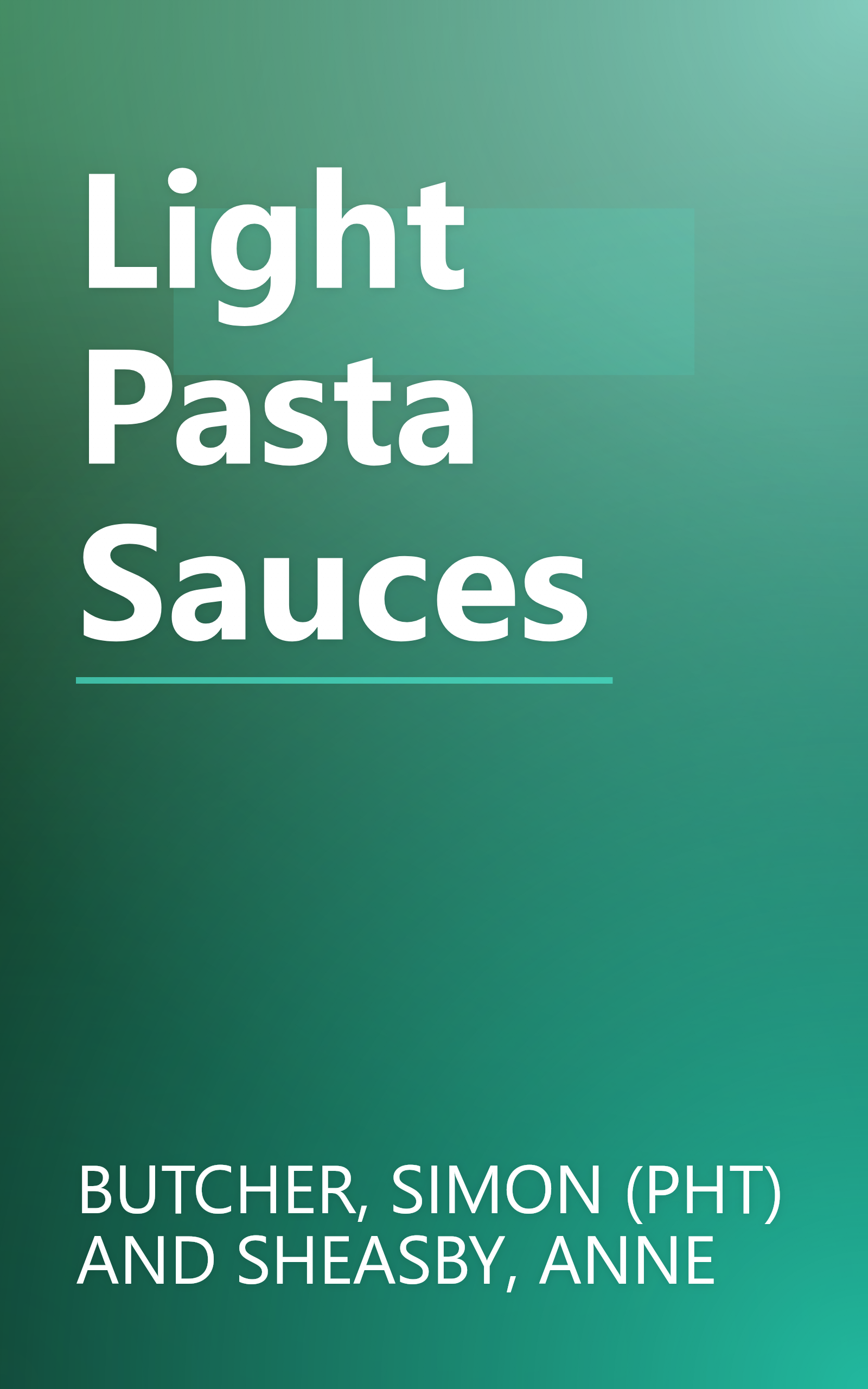 Light Pasta Sauces book cover