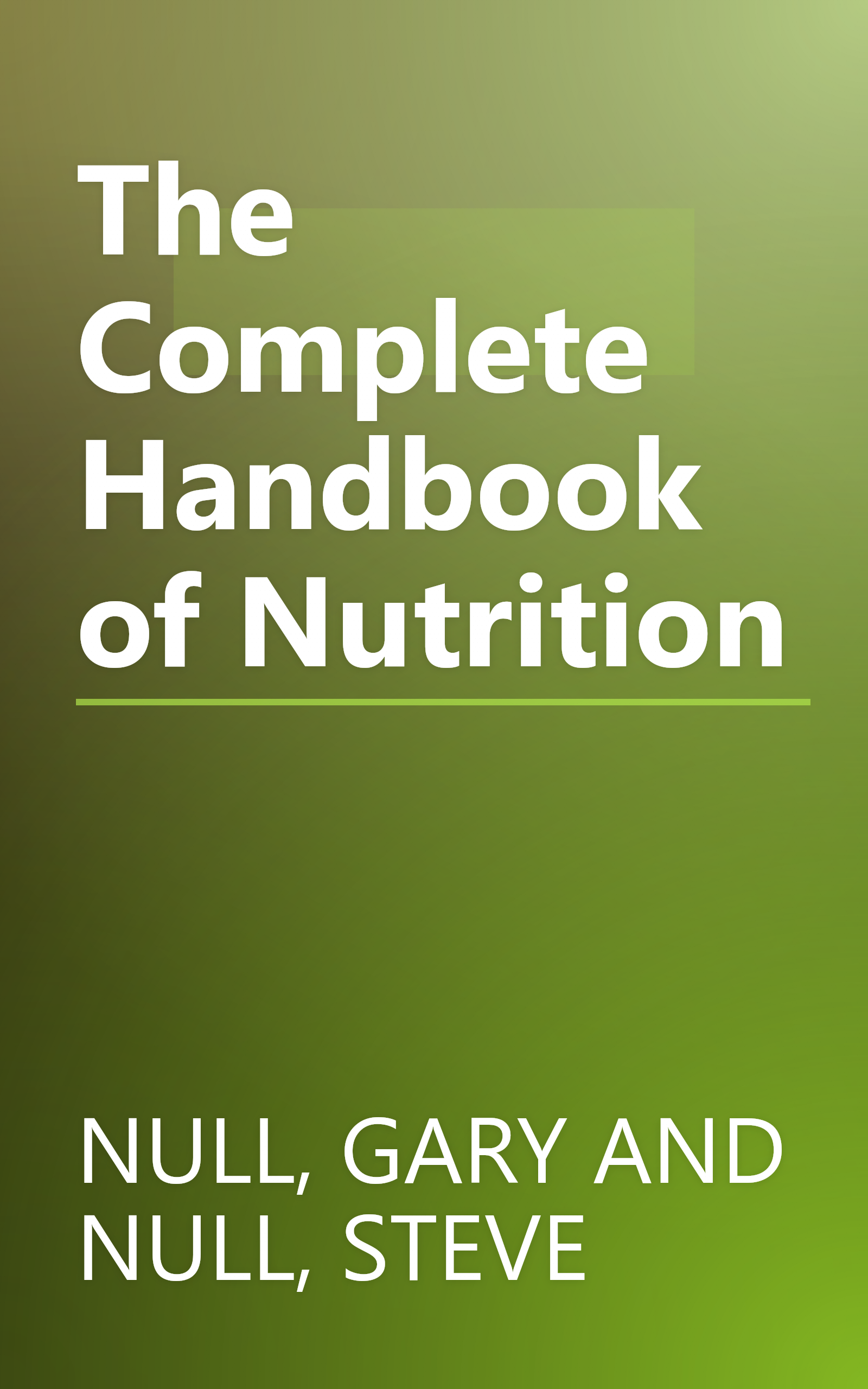 The Complete Handbook of Nutrition book cover