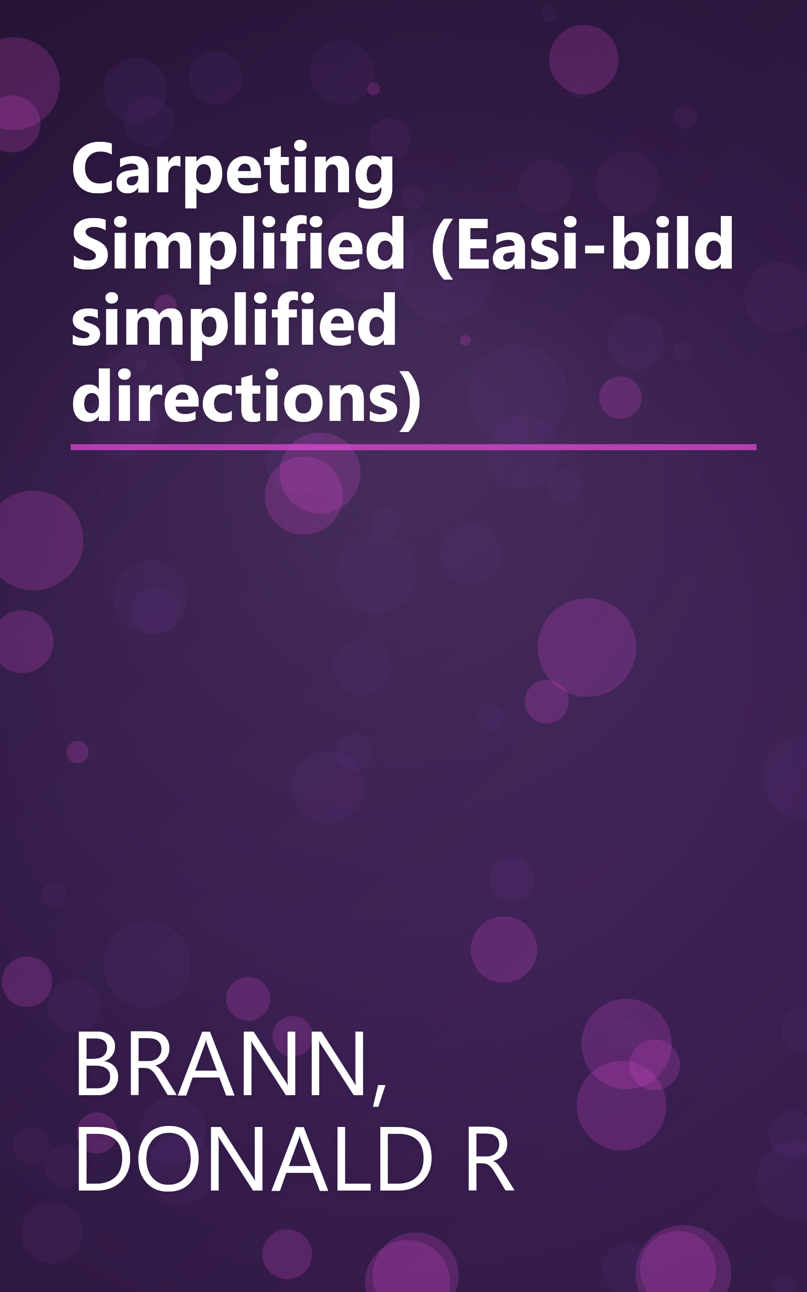 Carpeting Simplified (Easi-bild simplified directions) book cover