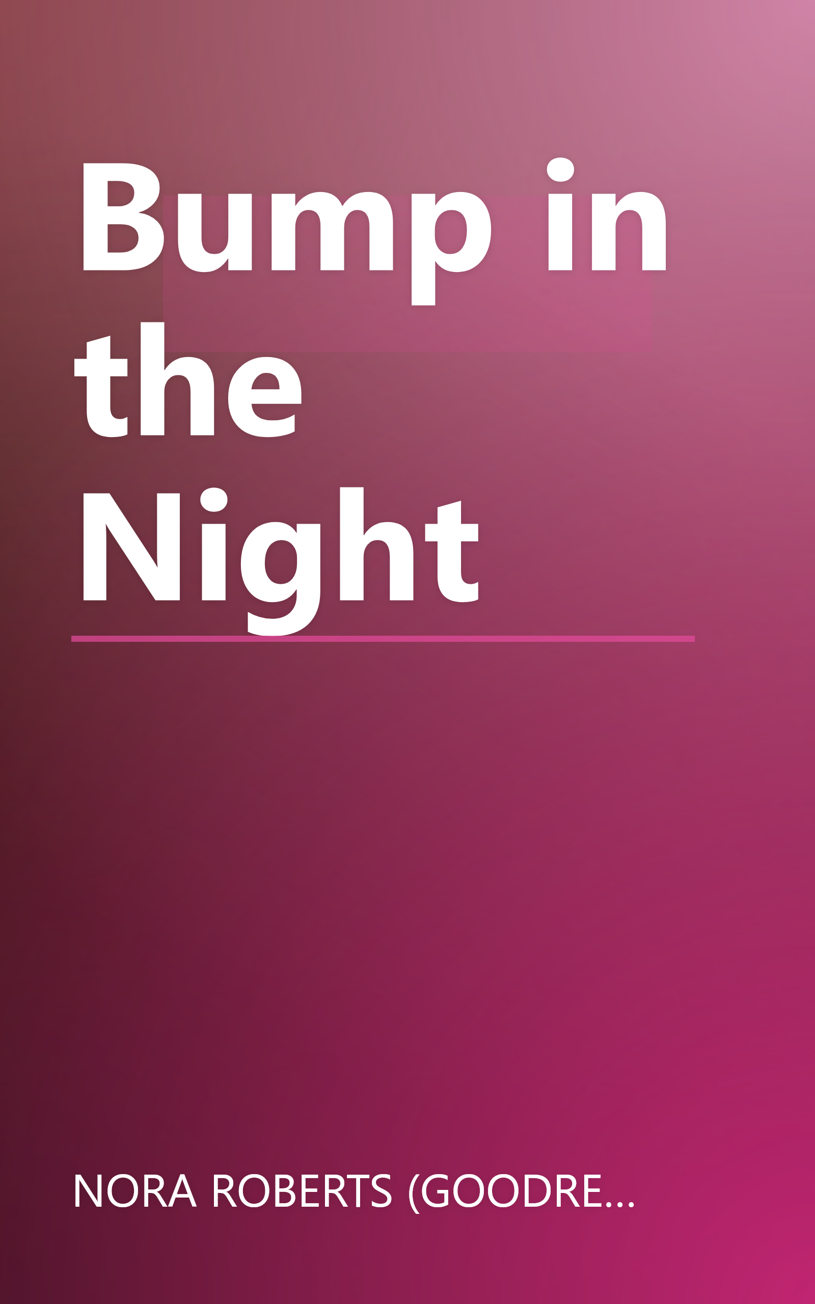 Bump in the Night book cover