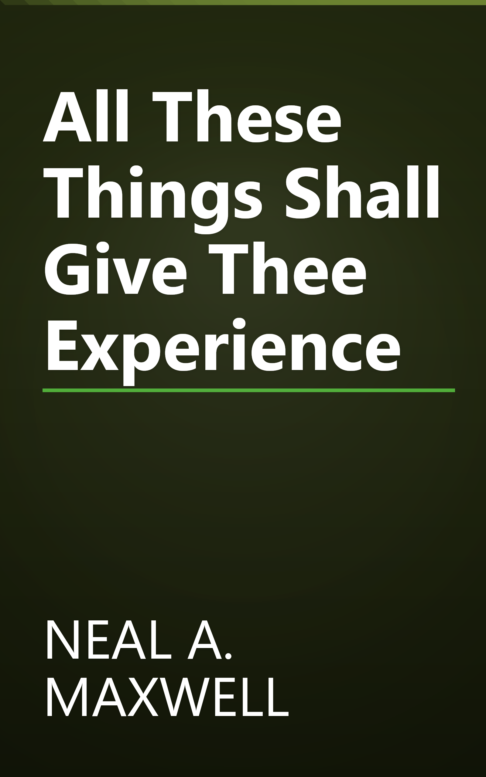 All These Things Shall Give Thee Experience book cover