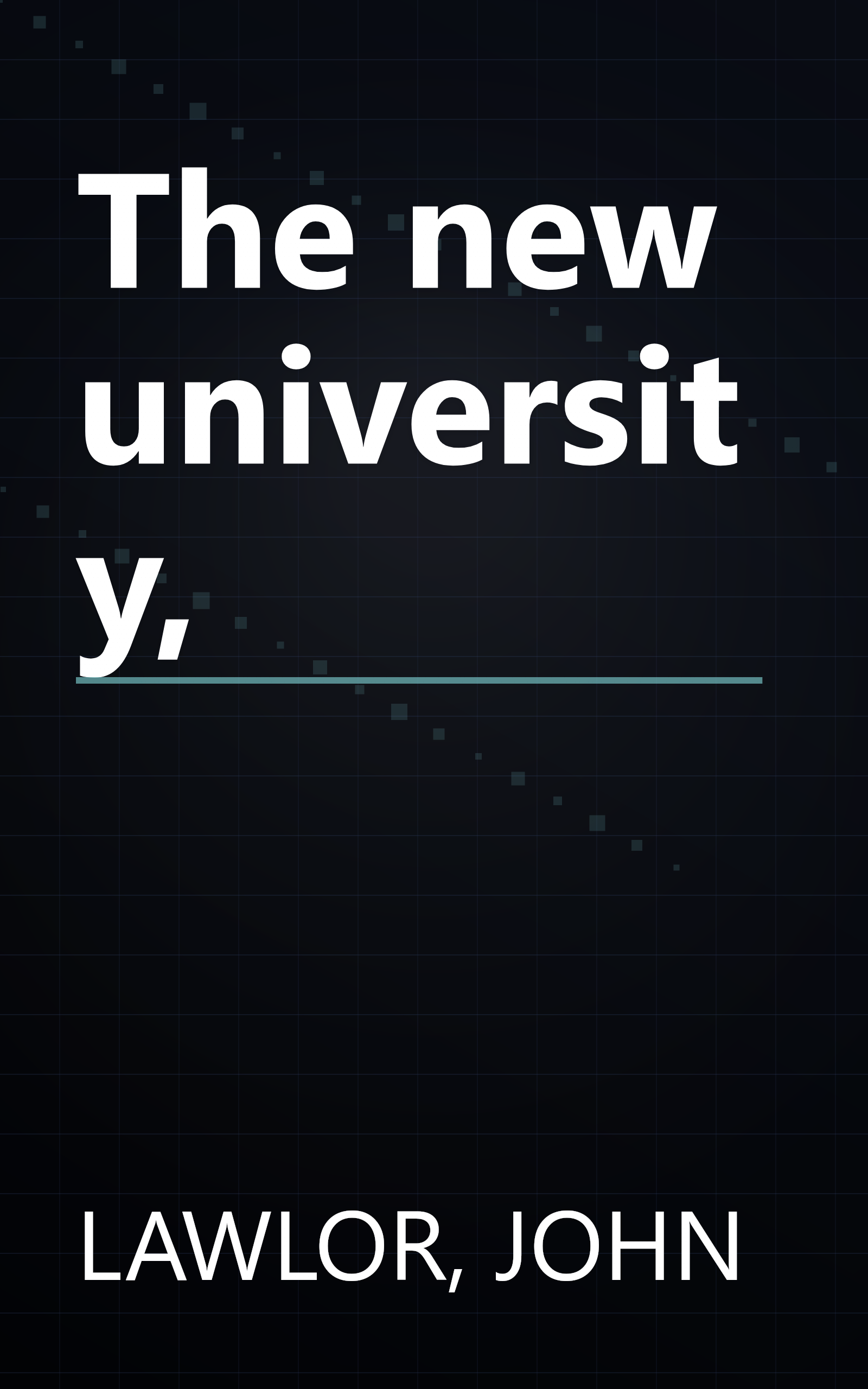 The new university, book cover