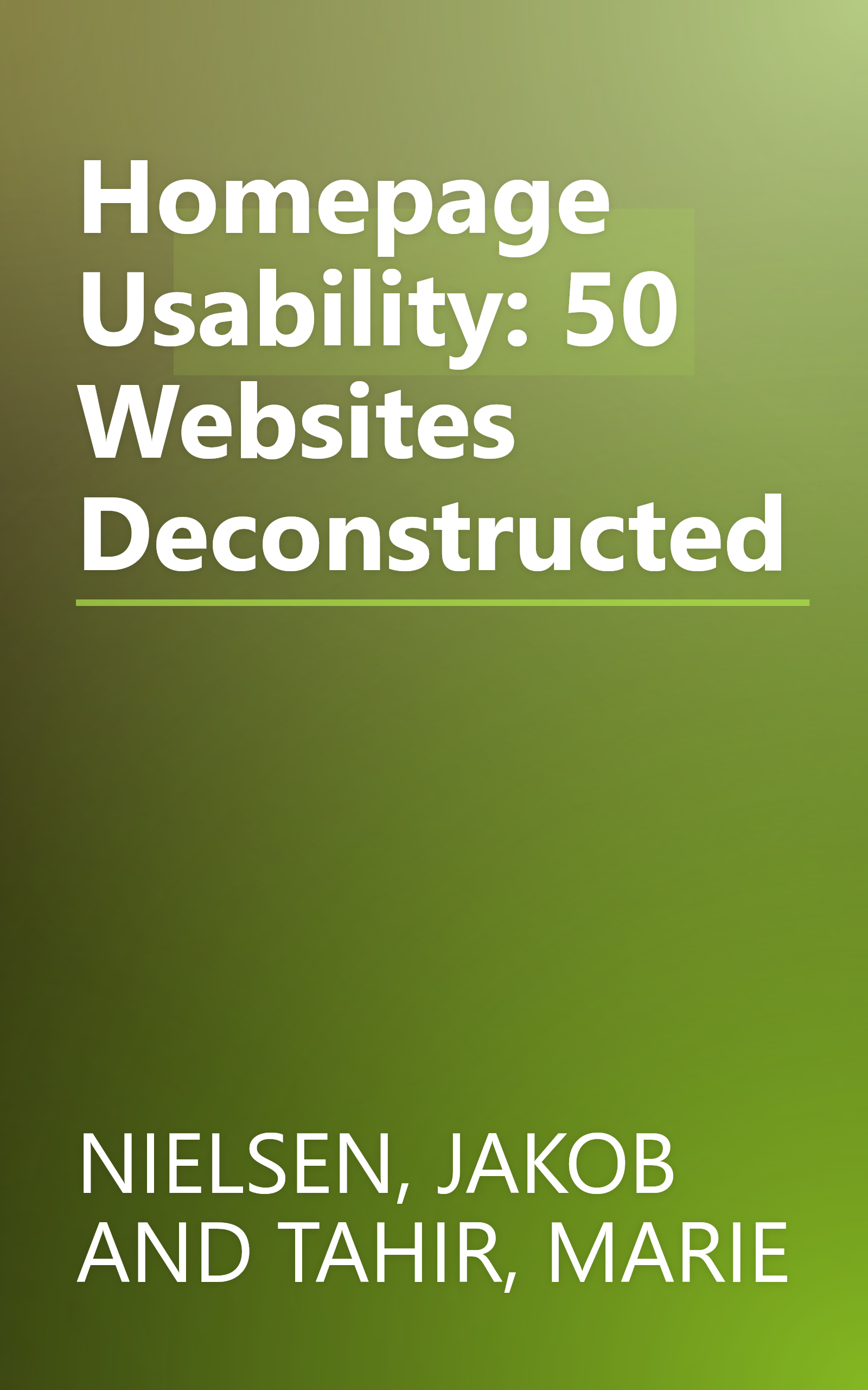Homepage Usability: 50 Websites Deconstructed book cover