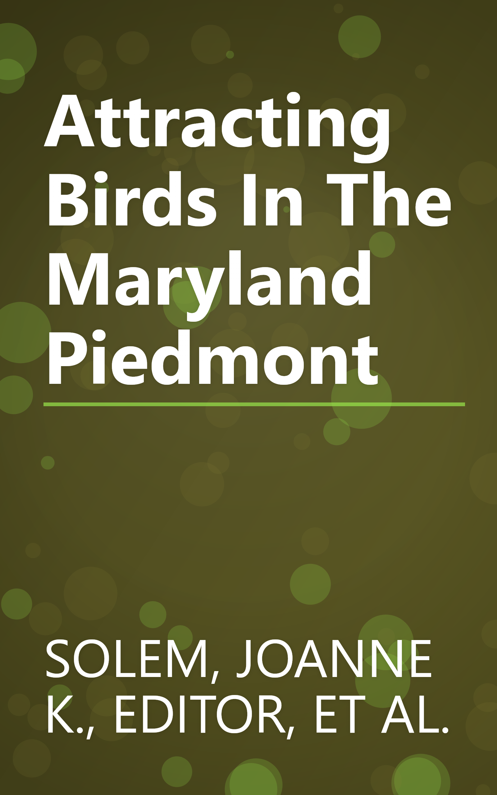 Attracting Birds In The Maryland Piedmont book cover