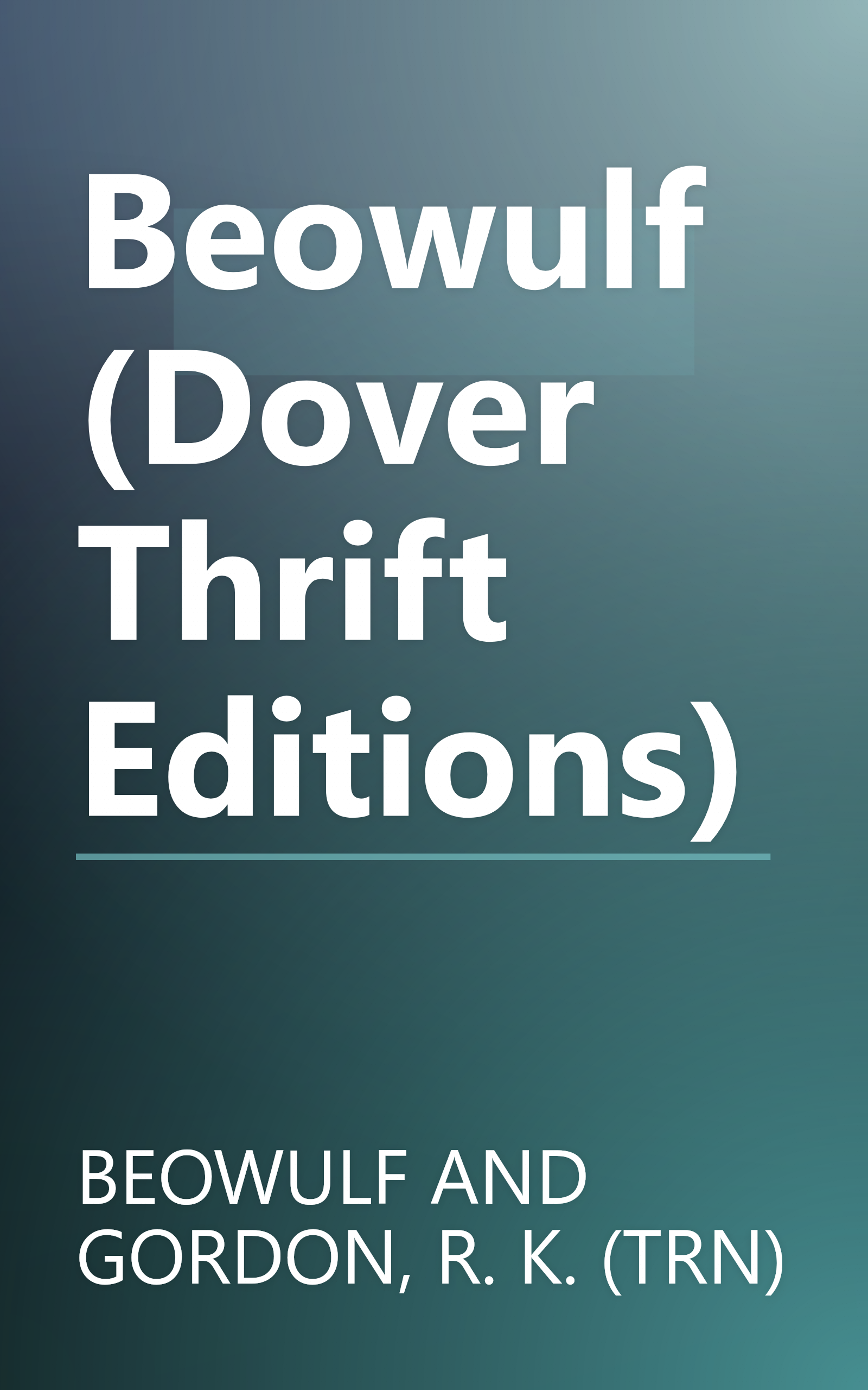 Beowulf (Dover Thrift Editions) book cover