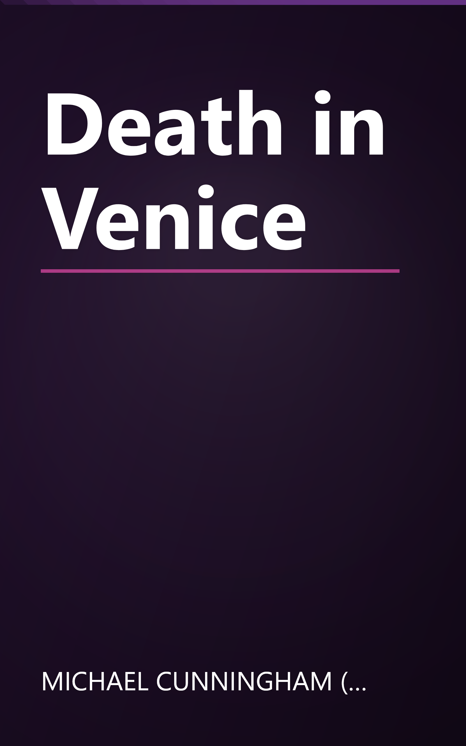 Death in Venice book cover