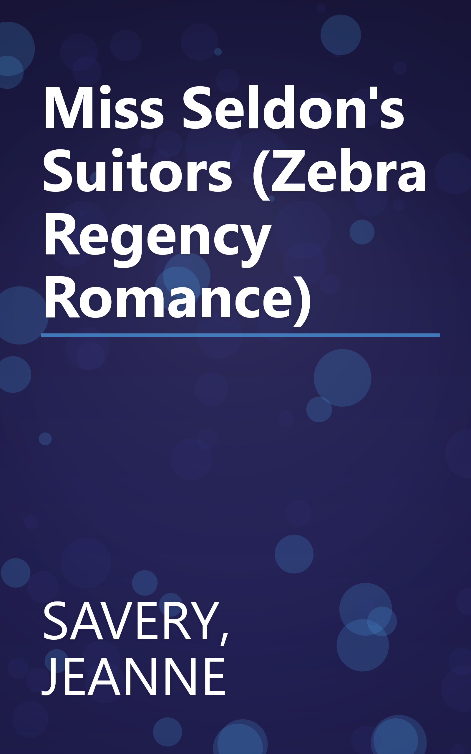 Miss Seldon's Suitors (Zebra Regency Romance) book cover
