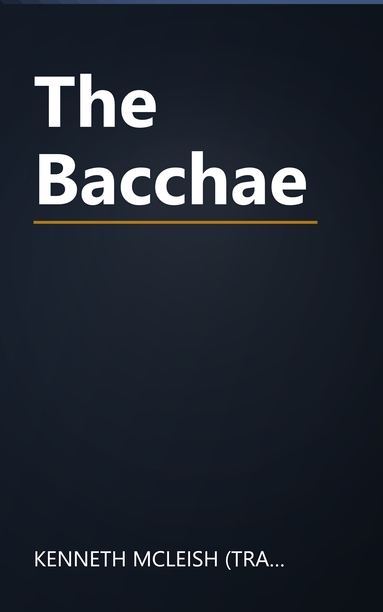 The Bacchae book cover