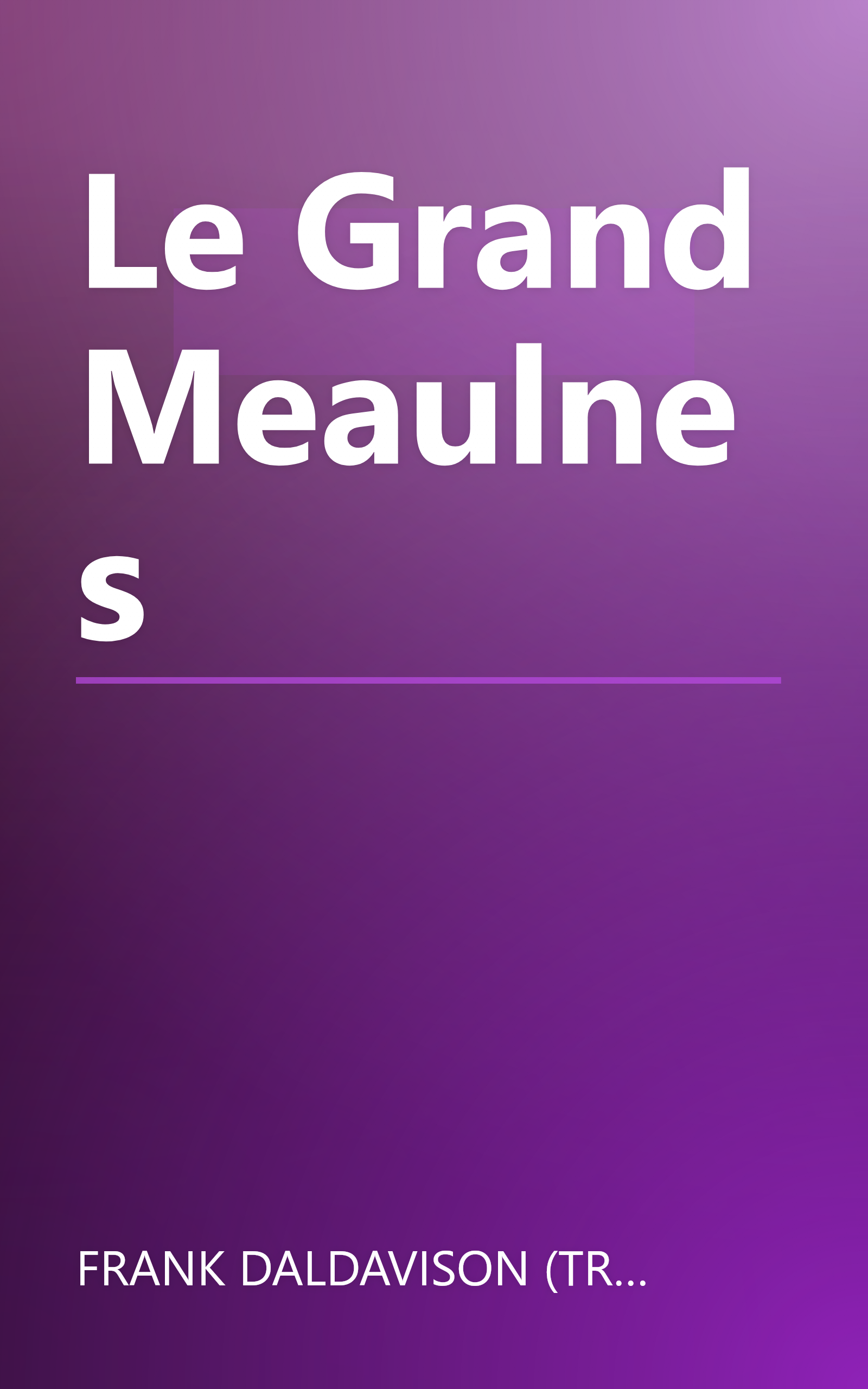 Le Grand Meaulnes book cover