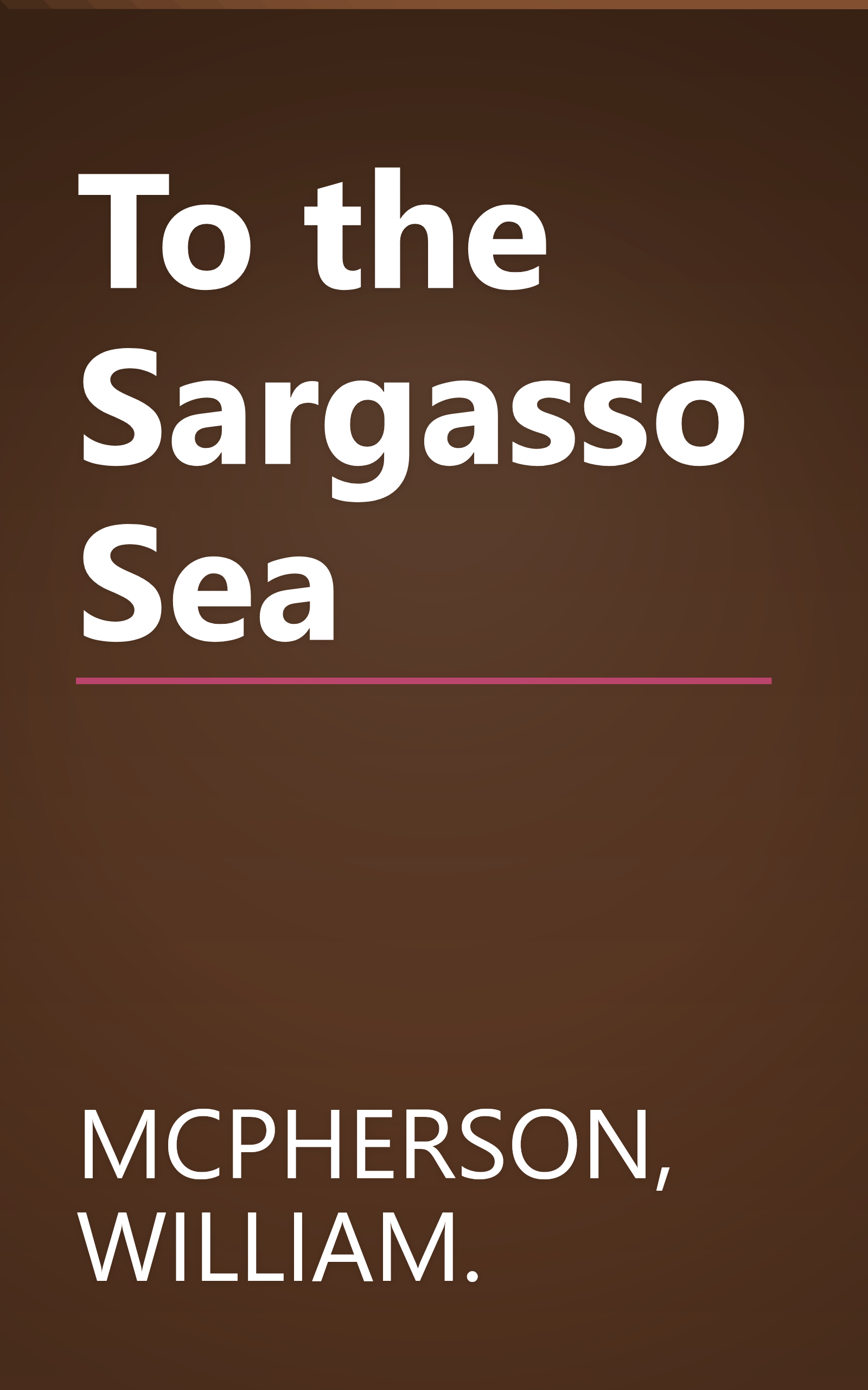 To the Sargasso Sea book cover